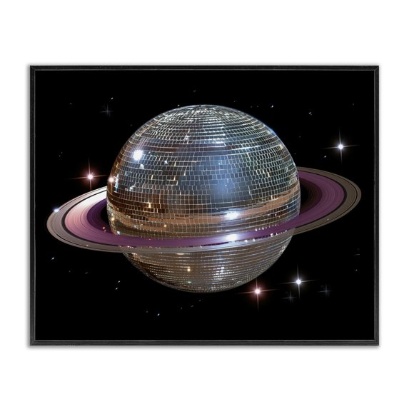 Purple Disco Ball Planet Black Framed Giclee Art, design by Decent ...
