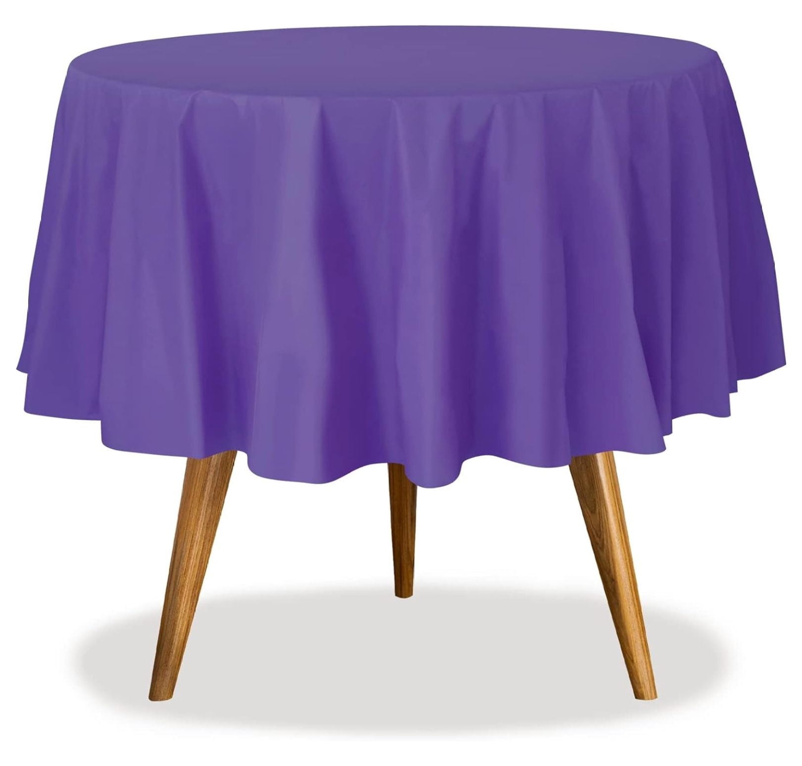 Purple Disposable Plastic Tablecloth for Round Tables (36 Pack) Table ...