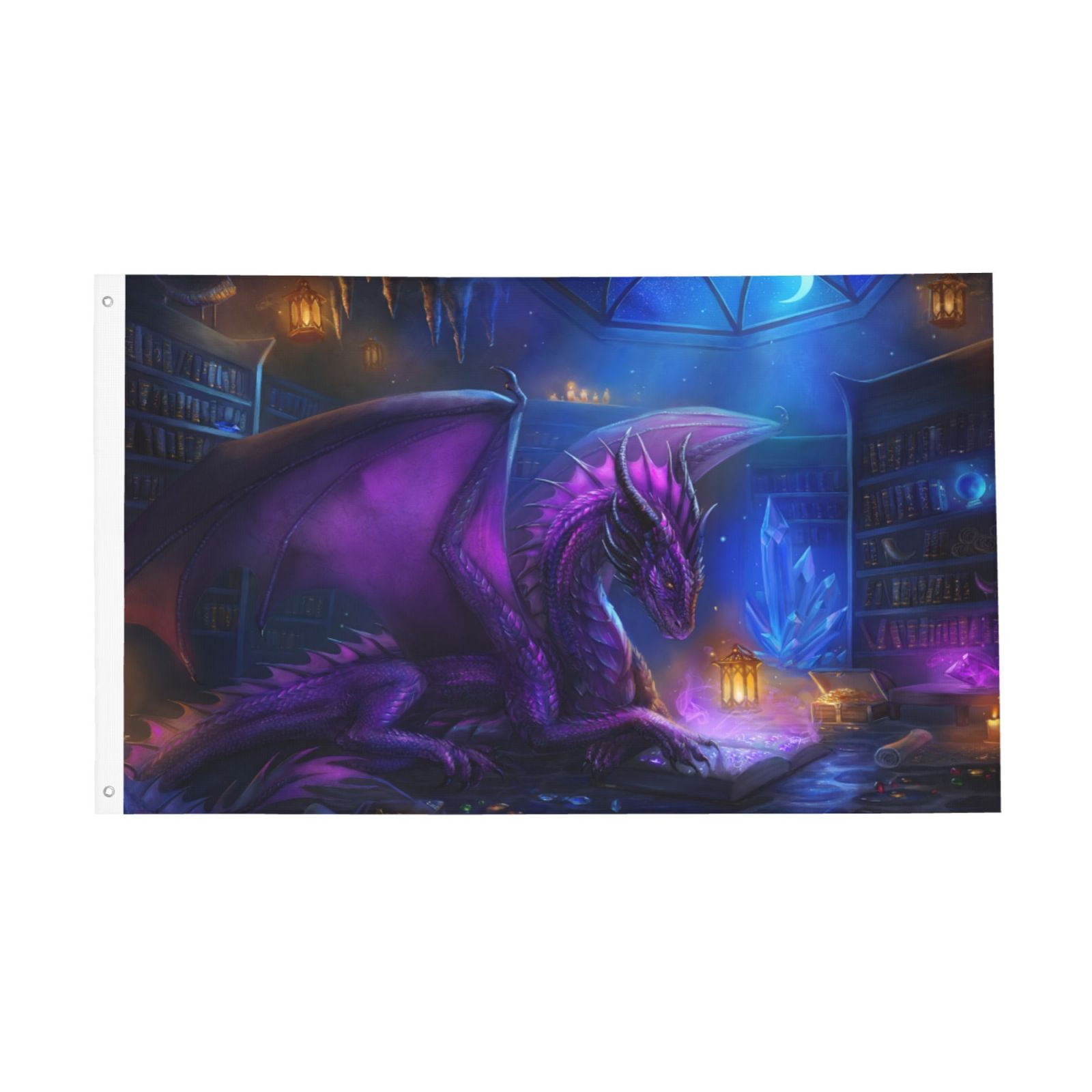 Purple Dragon Art Flag 3x5 Ft Outdoor Indoor With Grommet Garden Yard ...