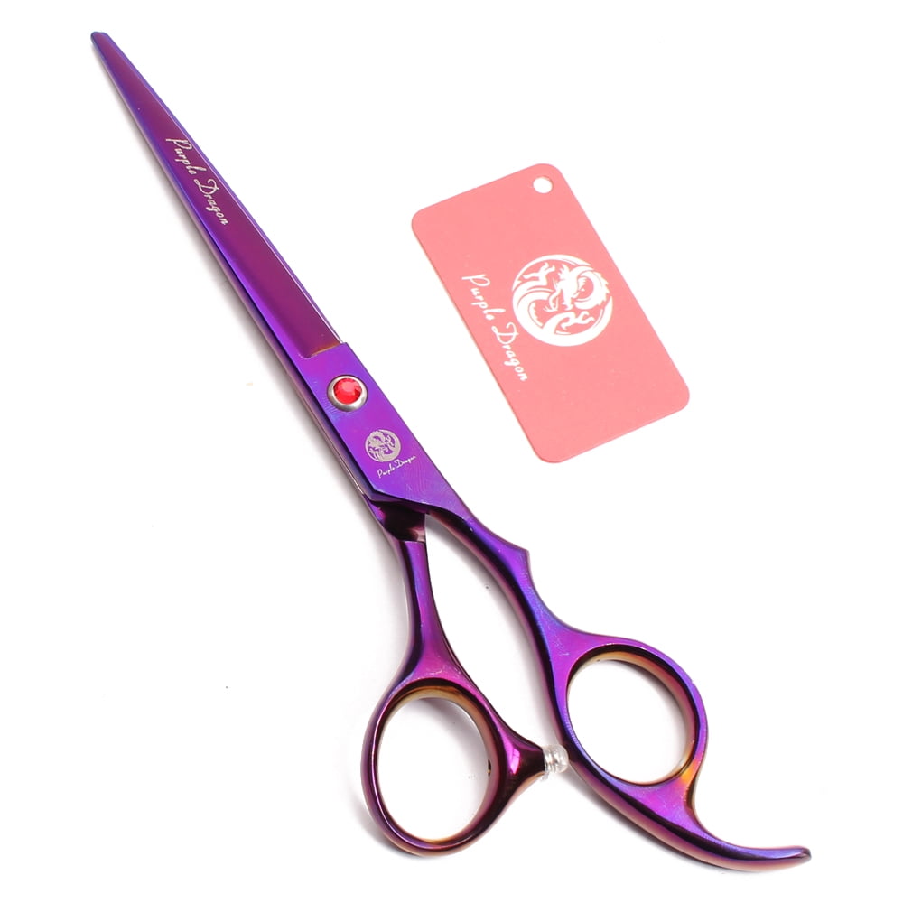 Purple Dragon Dog Grooming Scissors 6.5" 7" Stainless Up Curved ...