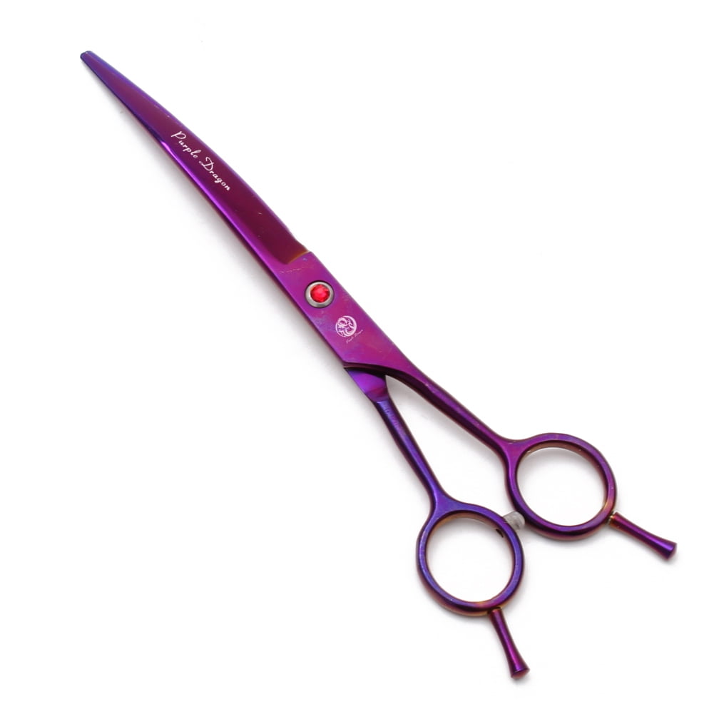 Purple Dragon Dog Grooming Scissors 6.5" 7" Stainless Up Curved ...