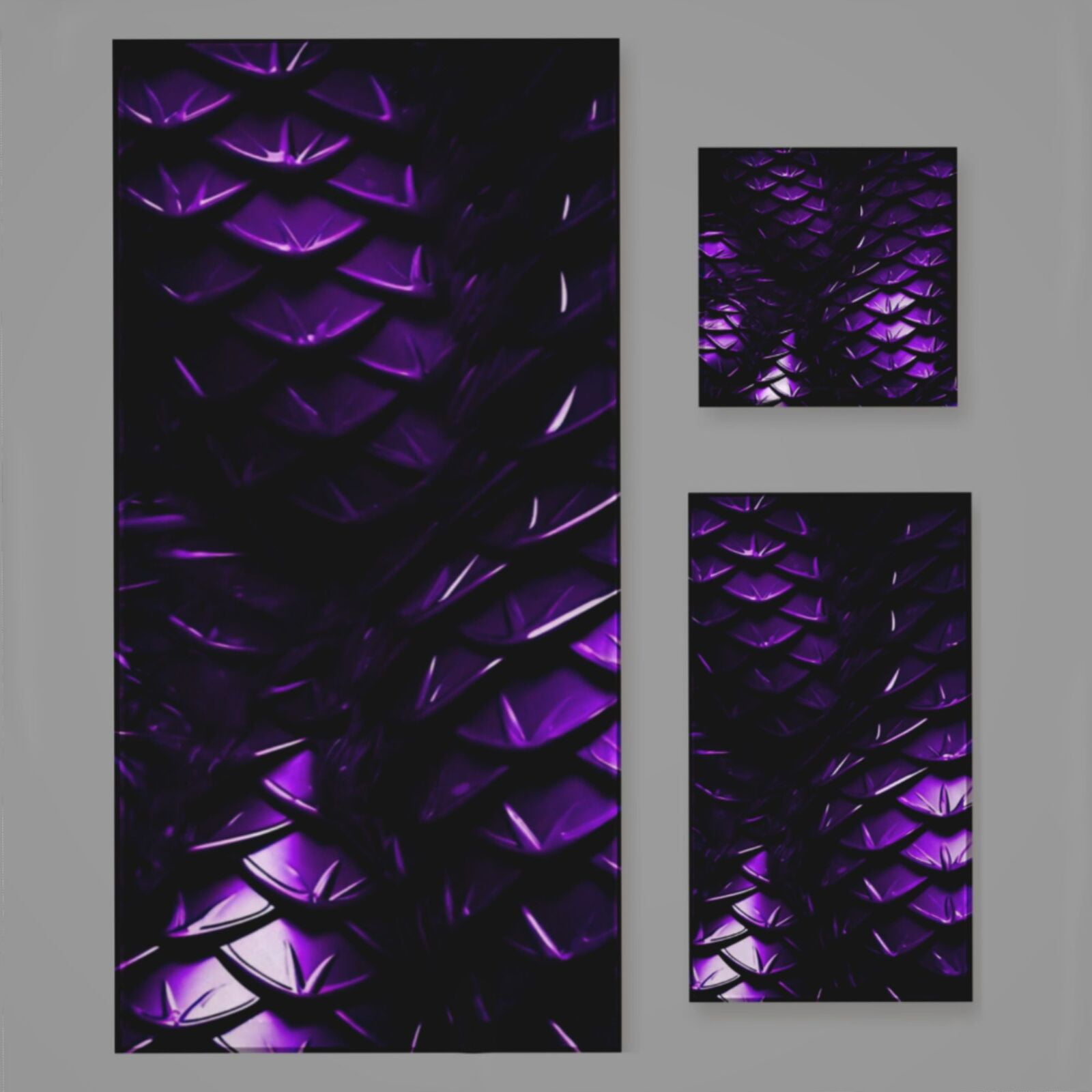 Purple Dragon Scales Bath Towel Sets For Bathroom Hand Towels Fingertip ...