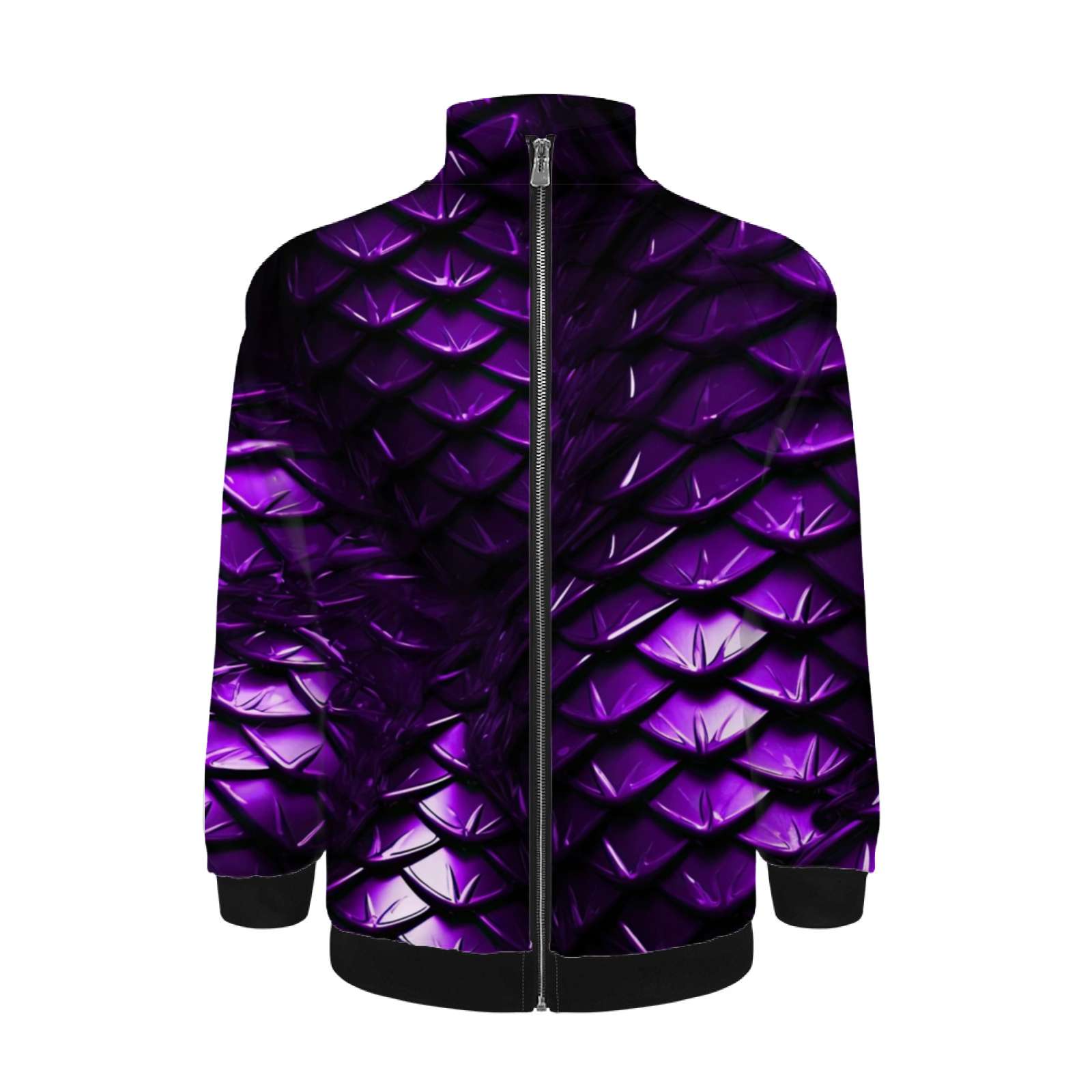 Purple Dragon Scales Jacket Men's Street Cool Long Sleeves Coat ...