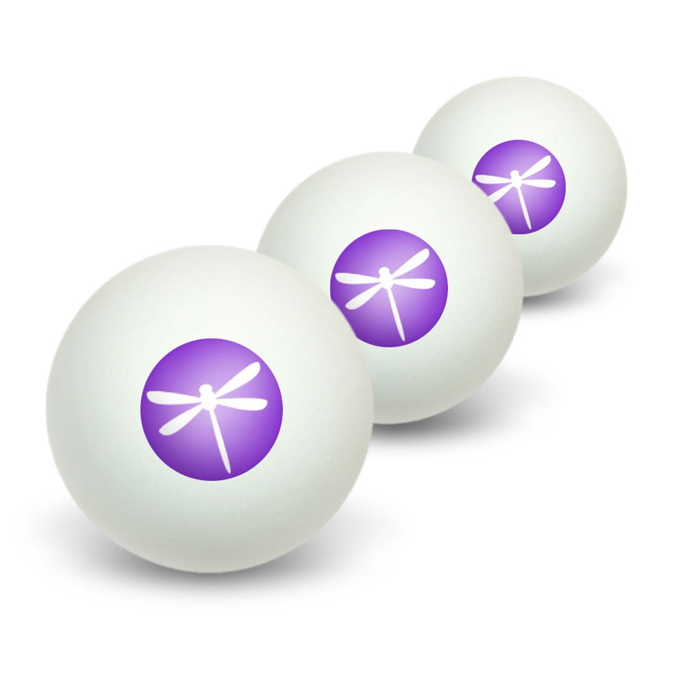 Purple Dragonfly Glow Novelty Table Tennis Ping Pong Ball 3 Pack ...
