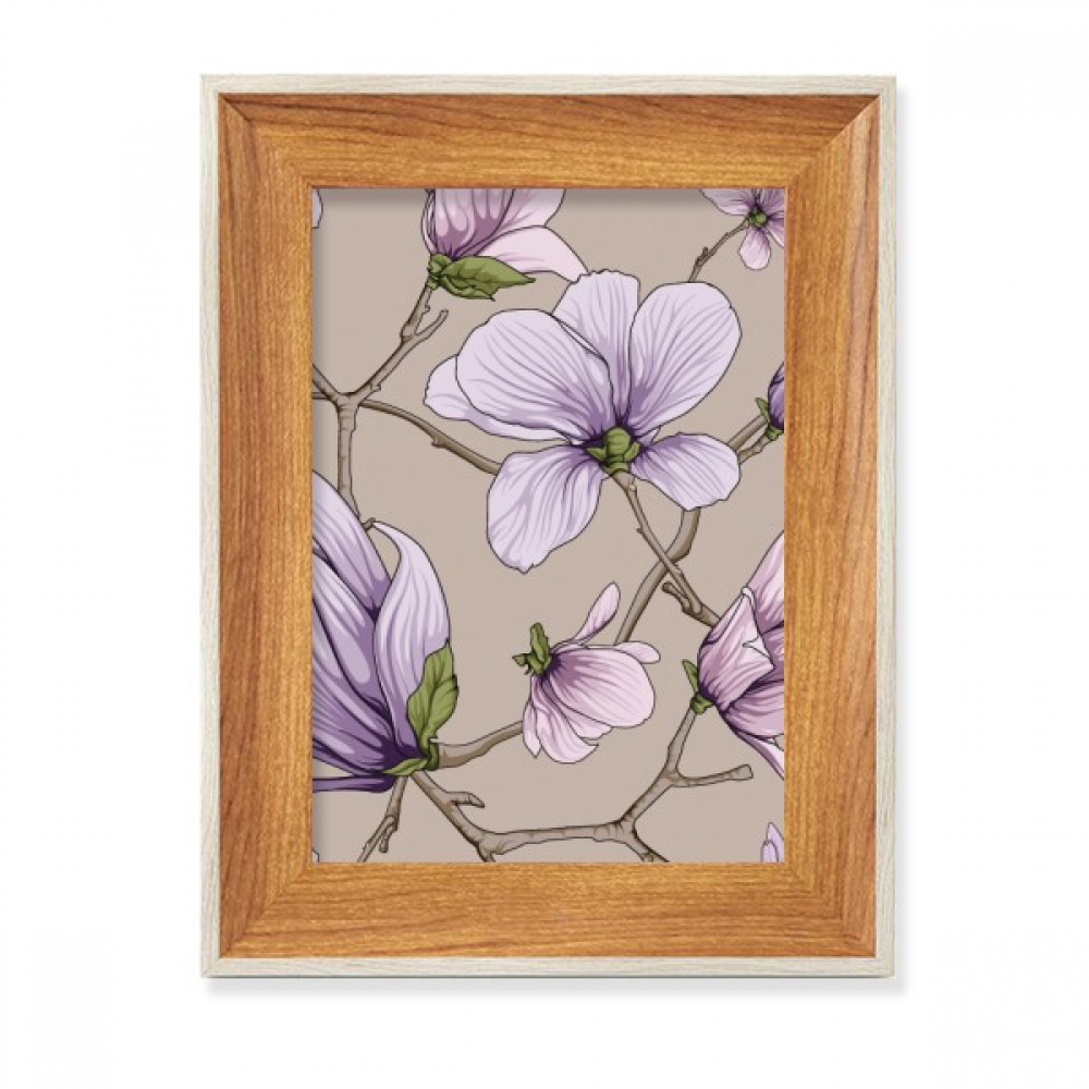 Purple Drawing Art Flower Desktop Wooden Photo Frame Display Picture ...