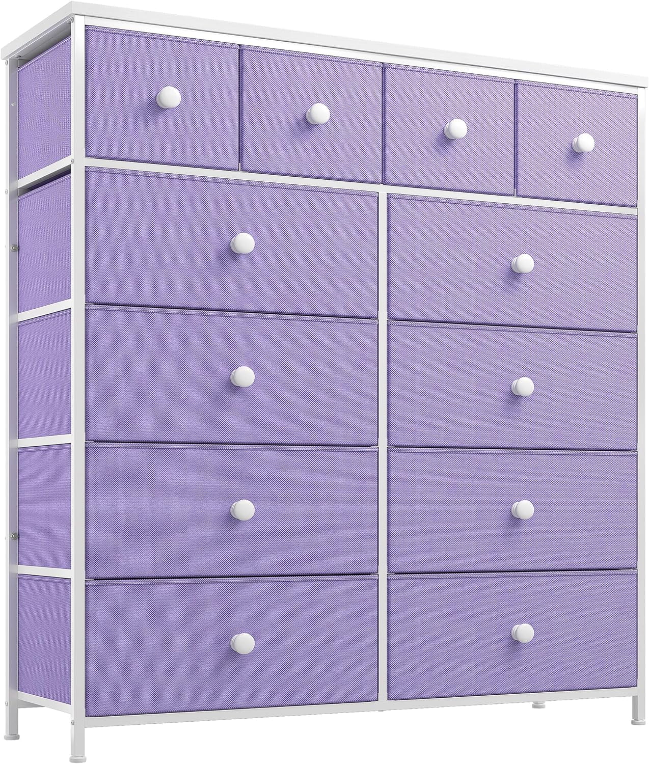 Purple Dresser for Bedroom with 12 Fabric Drawers Chest of Drawers for ...