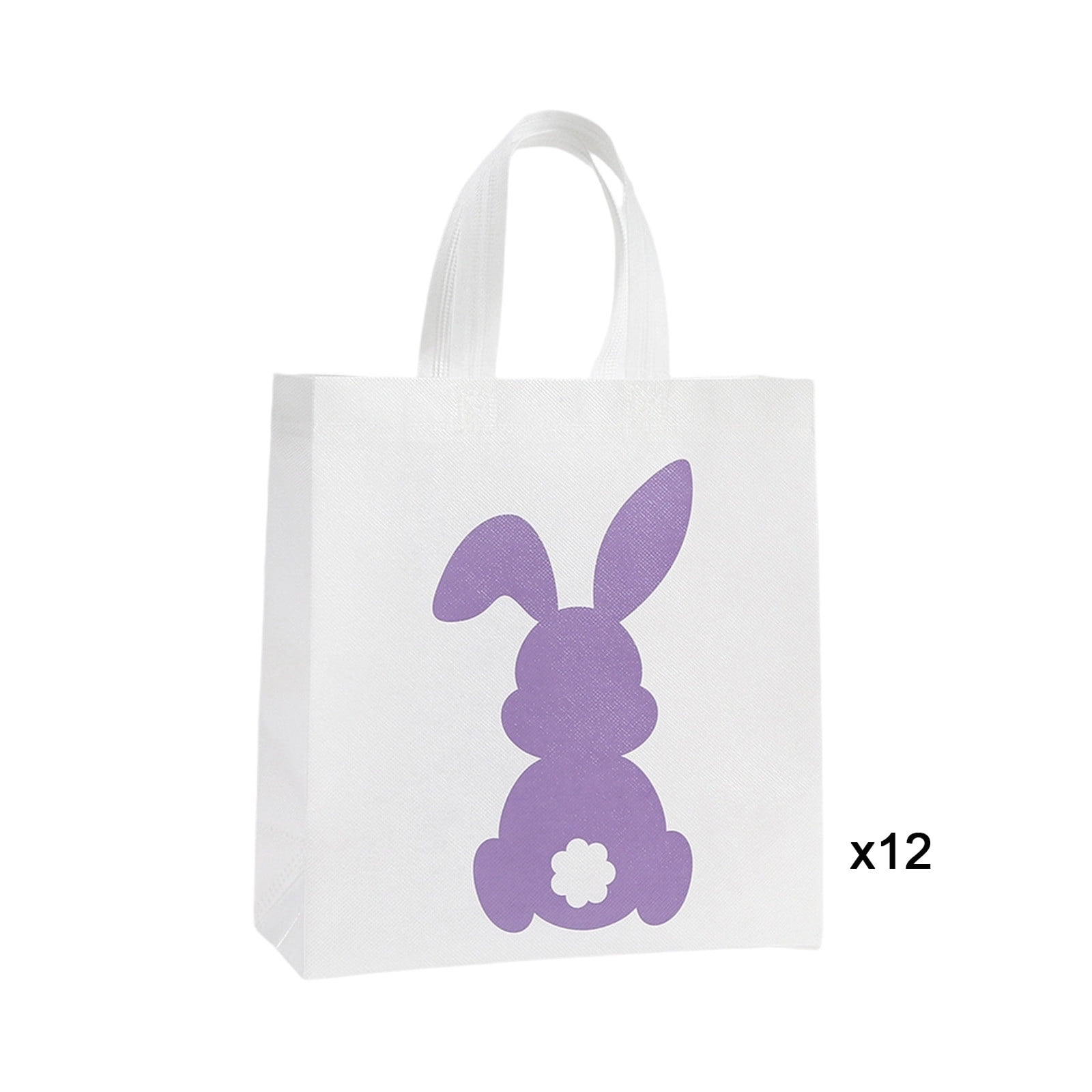 Purple Easter Gift Bags Non-Woven Fabric Tote Bags 12 Pack Party ...