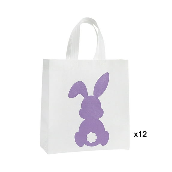 Purple Easter Gift Bags Non-Woven Fabric Tote Bags 12 Pack Party ...