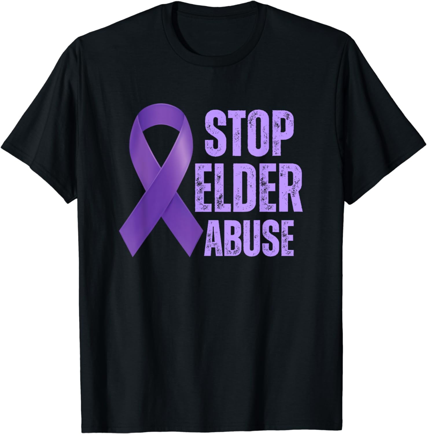Purple Elder Abuse Awareness Ribbon - Stop The Elder Abuse T-Shirt ...