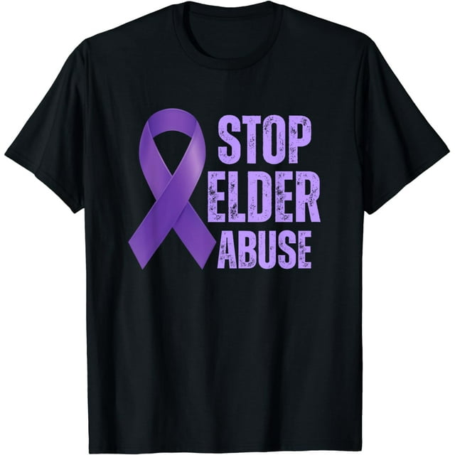 Purple Elder Abuse Awareness Ribbon - Stop The Elder Abuse T-Shirt ...