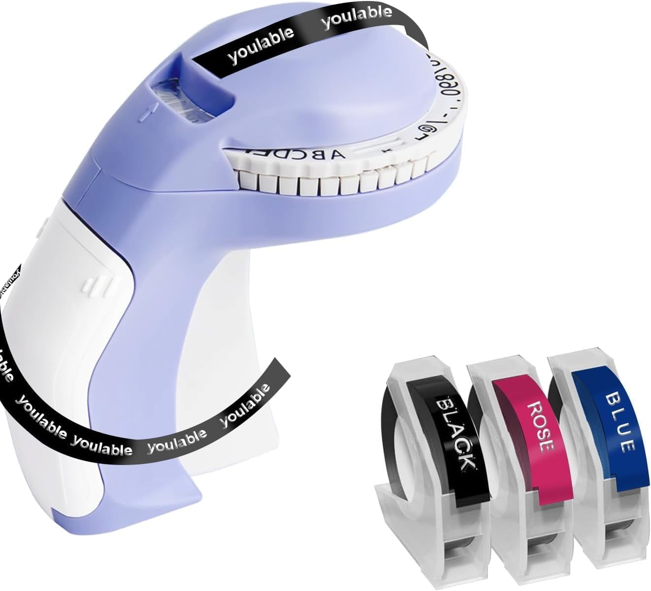 Purple Embossing Label Maker with 3 Label Tapes, 3D Embosser Handheld ...