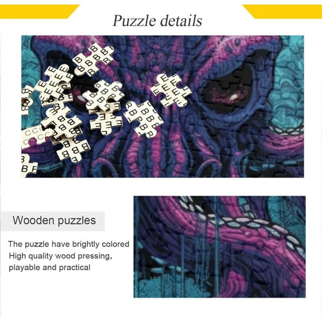 Purple Evil Octopus Jigsaw Puzzle 1000 Pieces, Zigsaw with Storage Bag ...