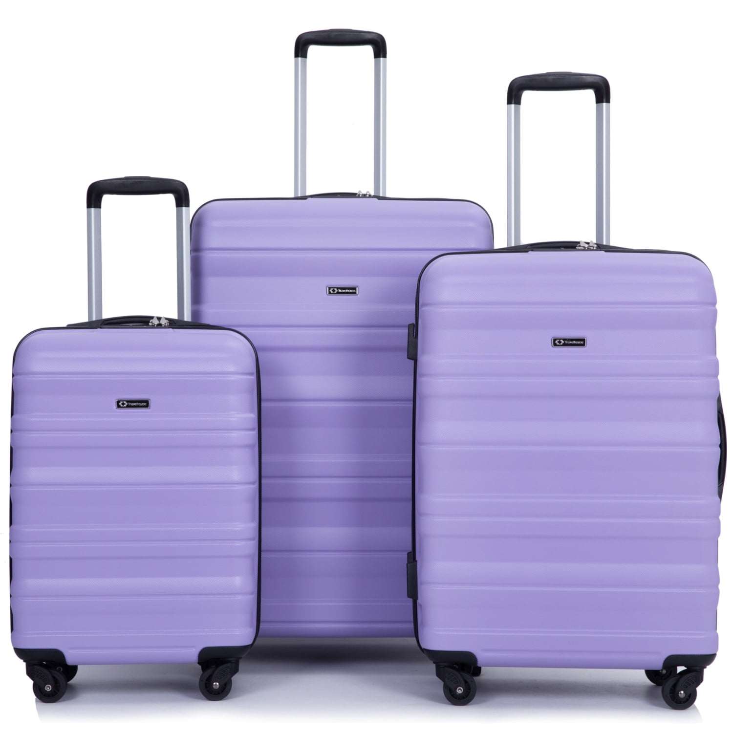 Purple Expandable TSA Lock 3 Piece Luggage Set with Spinner Wheels in ...