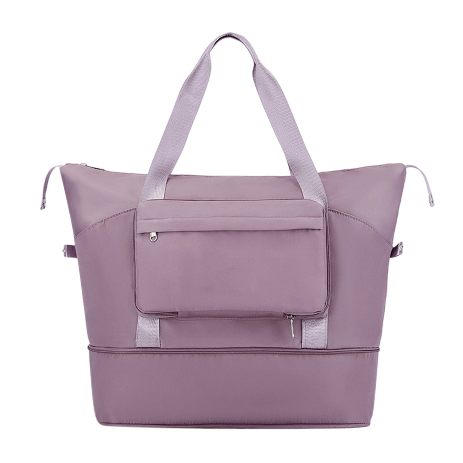 Purple Expandable Travel Bag Foldable Hand Luggage Wet Dry Separation Compartment 20-35L ...