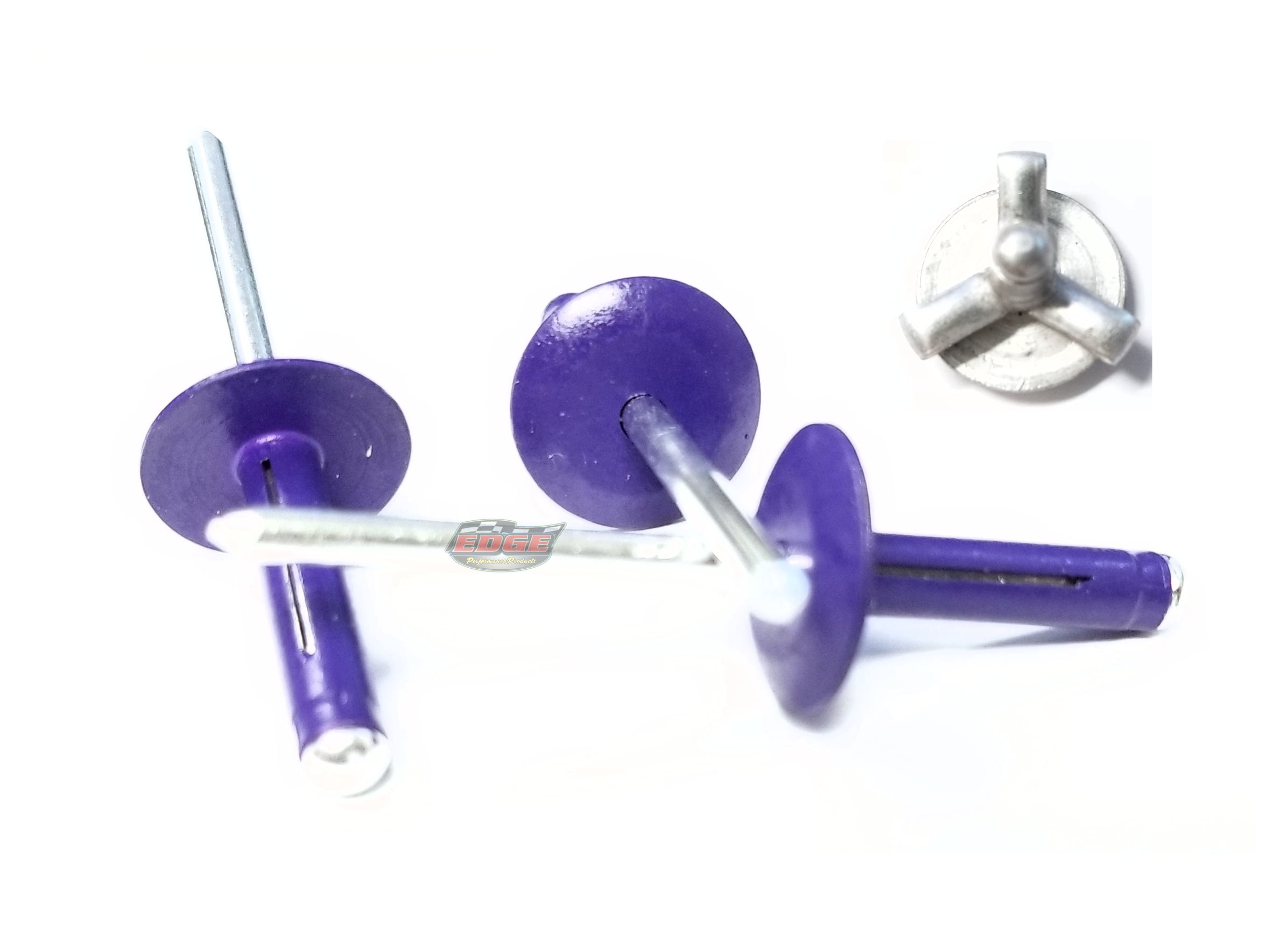 Purple Pop Rivets 3/16" Tri-Fold Large Head Aluminum Mandrel .040 ...