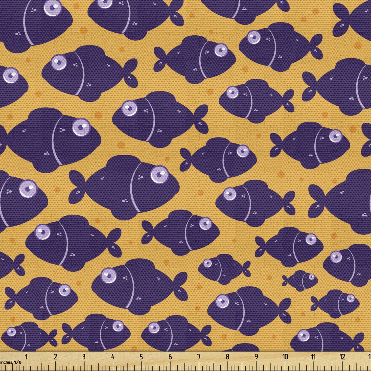 Purple Fabric by the Yard, Cartoon Animated Nautical Marine Sea Life ...