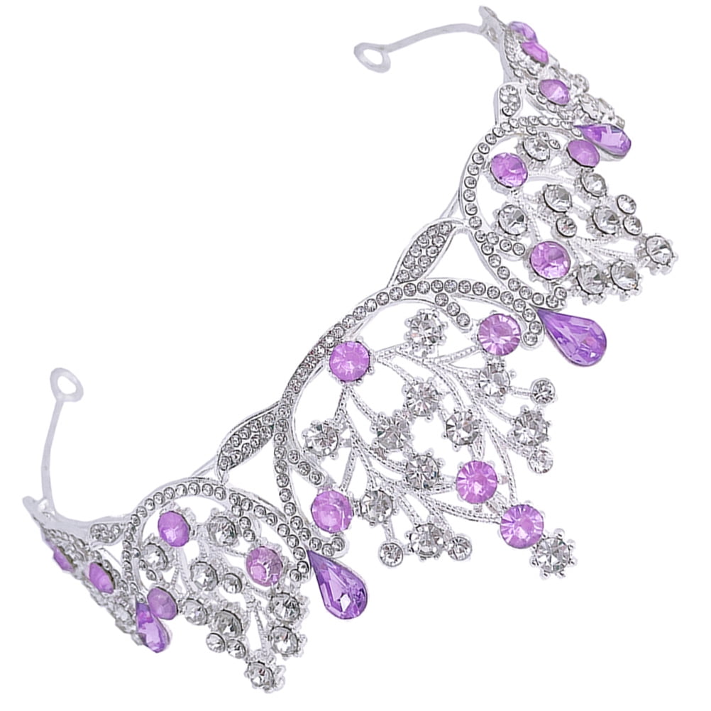 Purple Fake Crown for Grown Ups and White Tiara Dignified Headwear Miss ...