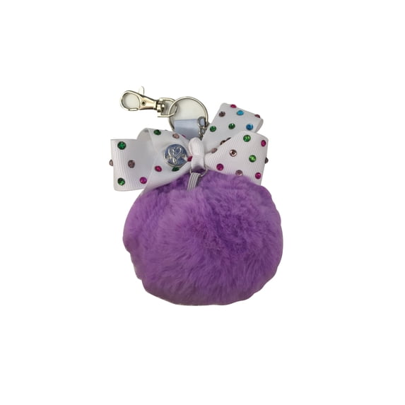 Purple Faux Fur Pom Keychain - Walmart.com