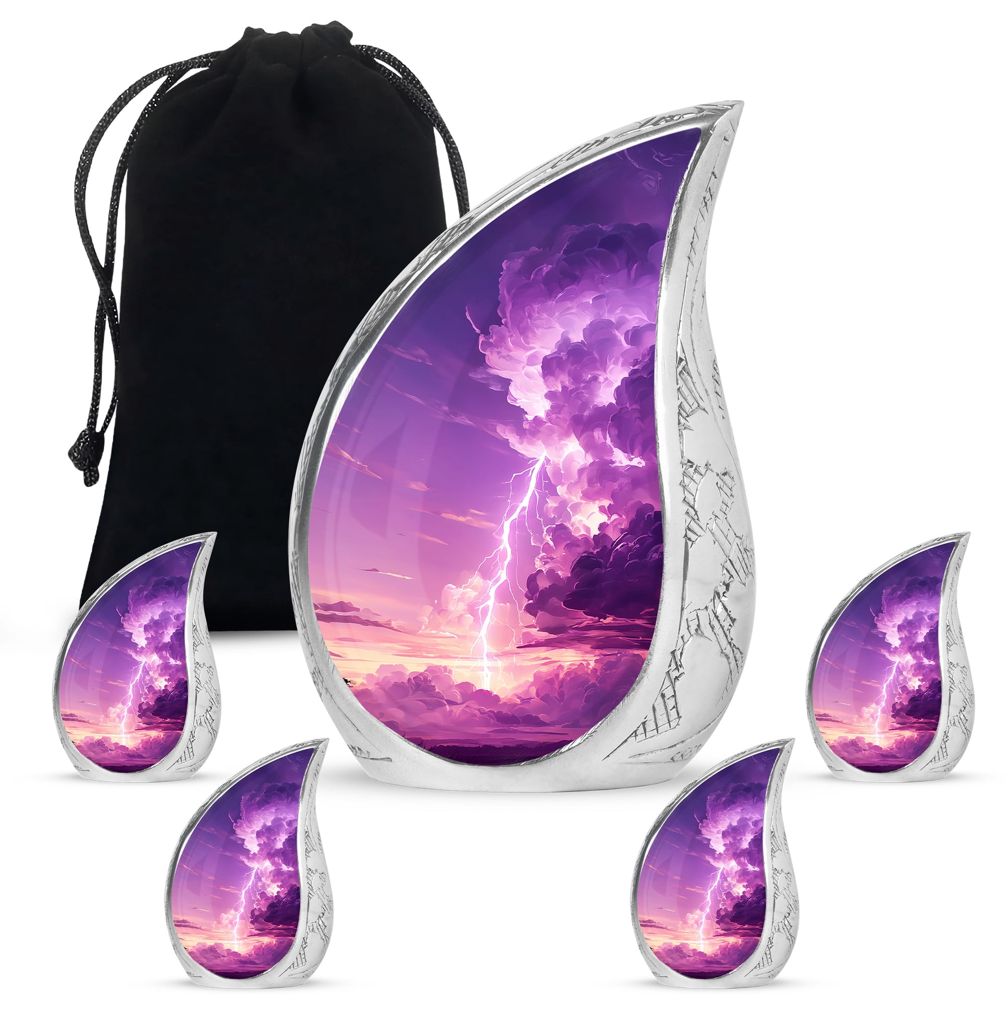 Purple Flash Urns For Human Ashes Adult Mom - Large Cremation Urn For ...