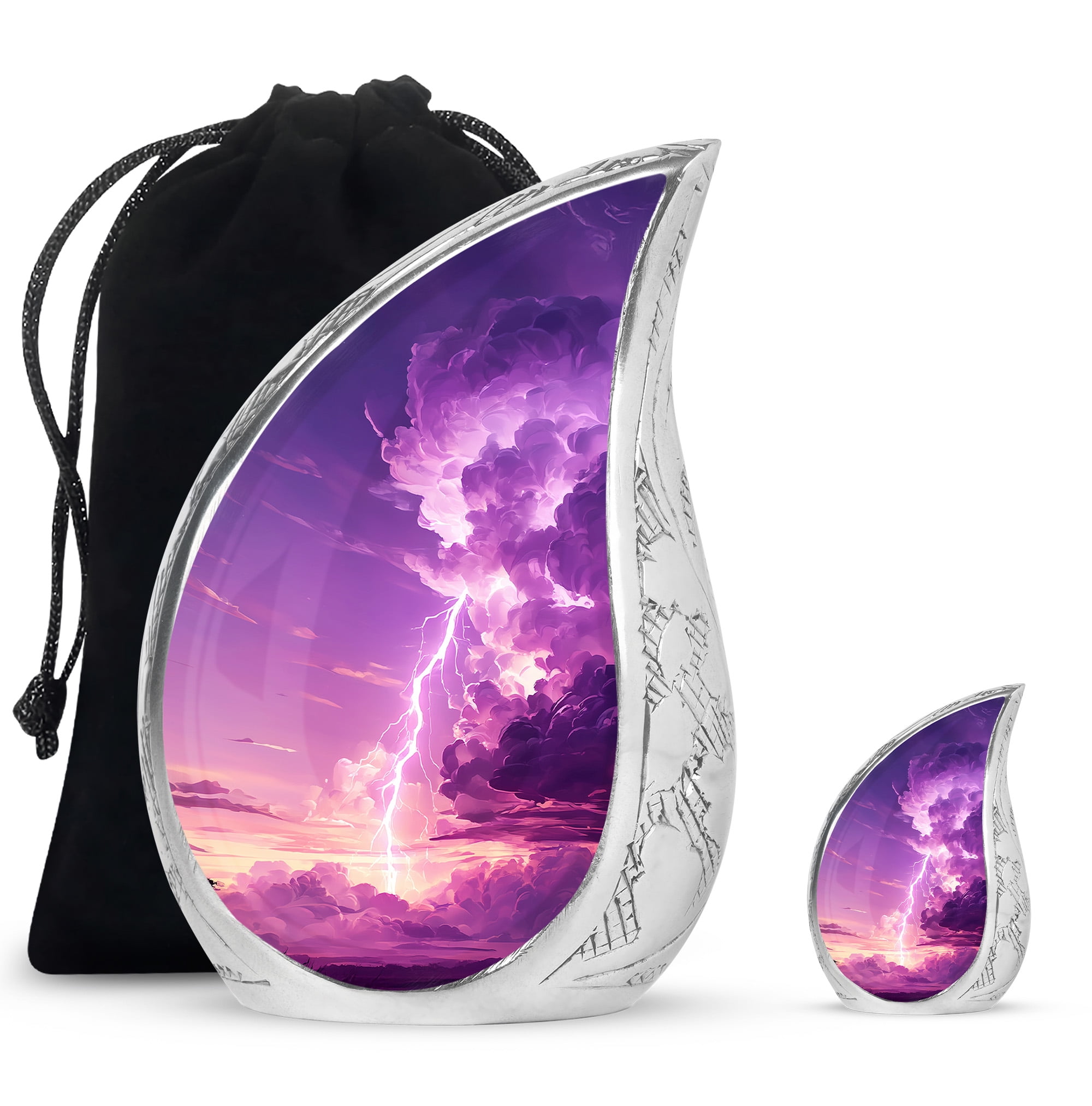 Purple Flash Urns For Human Ashes Adult Mom - Large Cremation Urn For ...