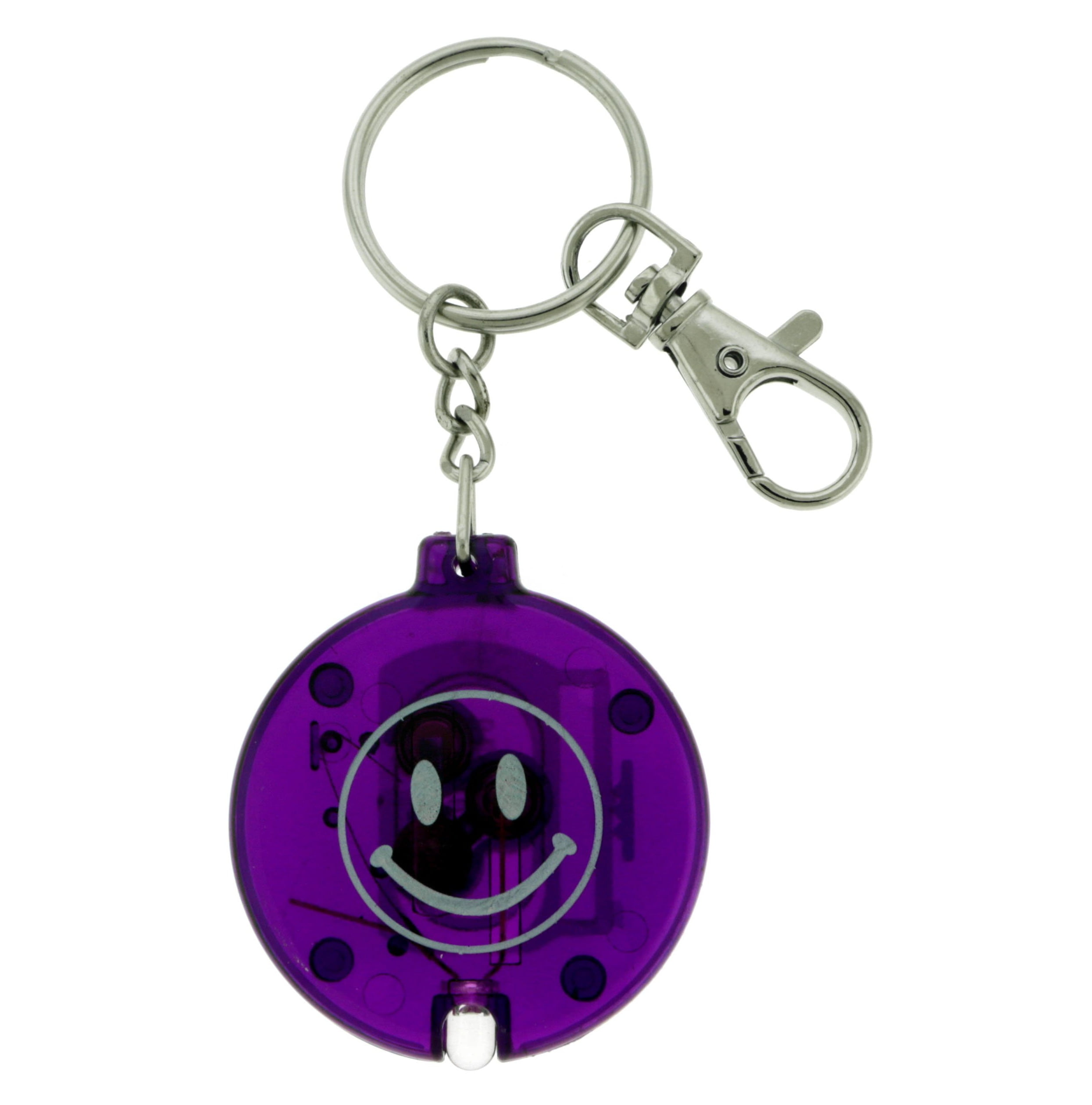 Purple Flashlight With White Smiley Face Key Chain KEKC5071 - Walmart.com