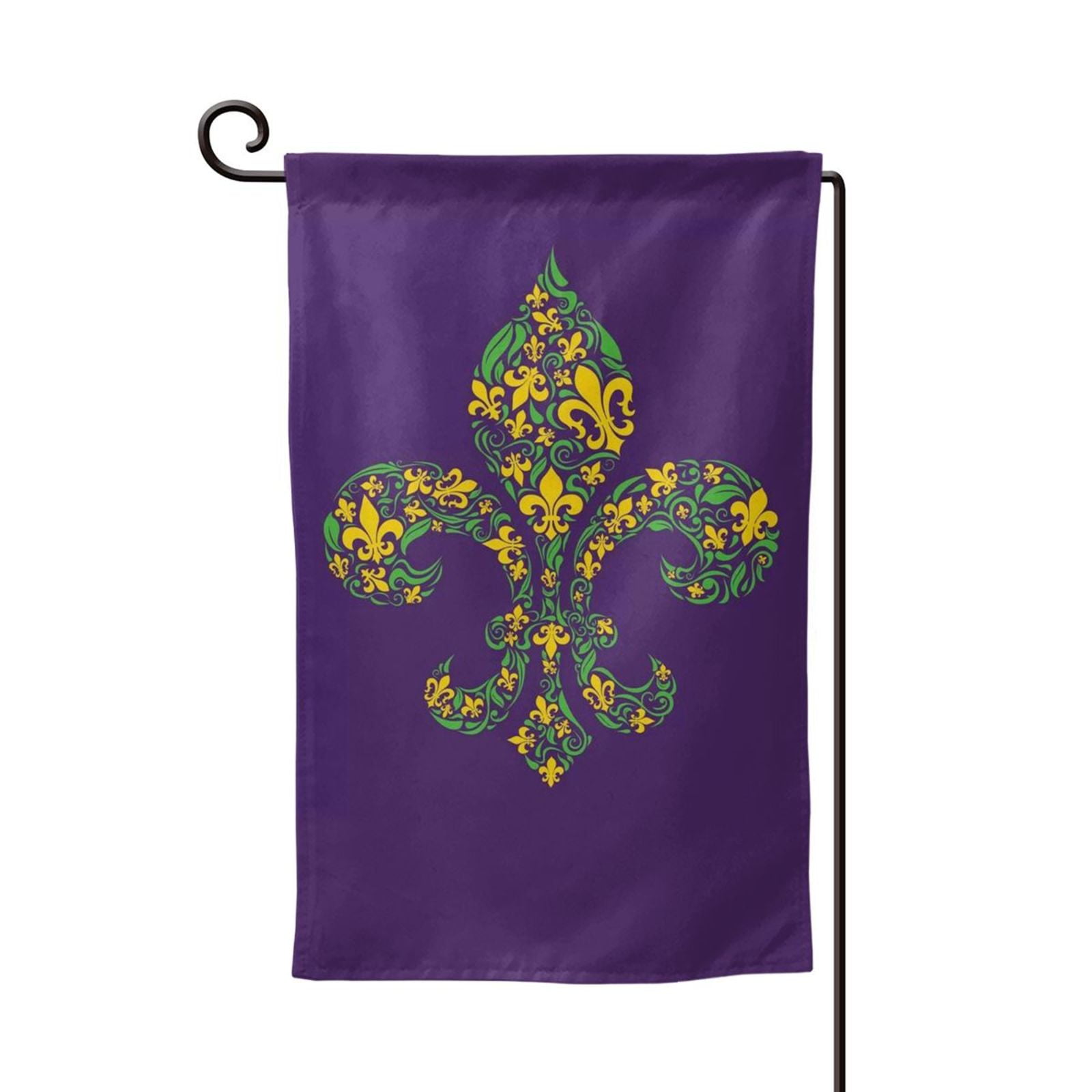 Purple Fleur Mardi Garden Flag Double Sided Flags with Vivid Color for ...