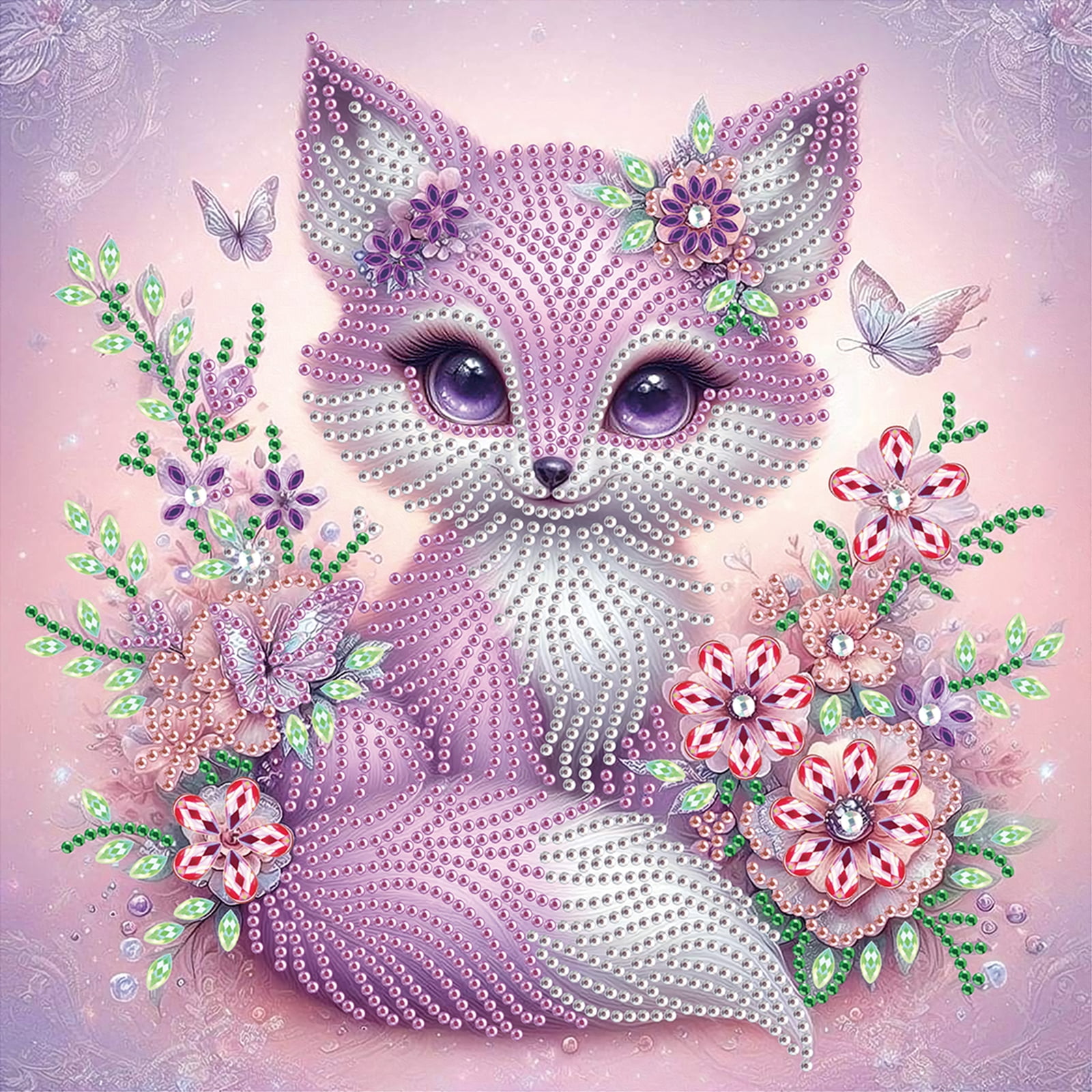 Purple Flirty Fox Diamond Art Painting Kit - Walmart.com