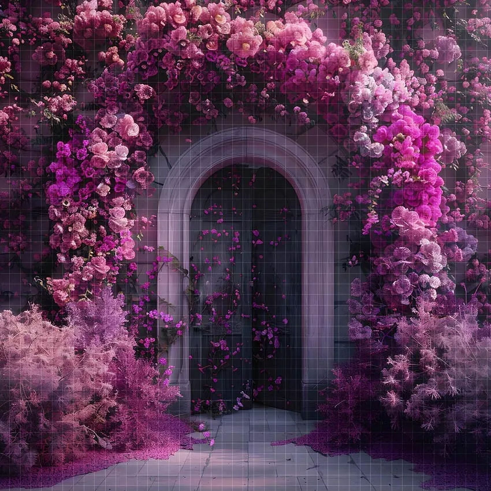 Purple Floral Arch Door Adult Birthday Wedding Maternity Art Portrait r ...