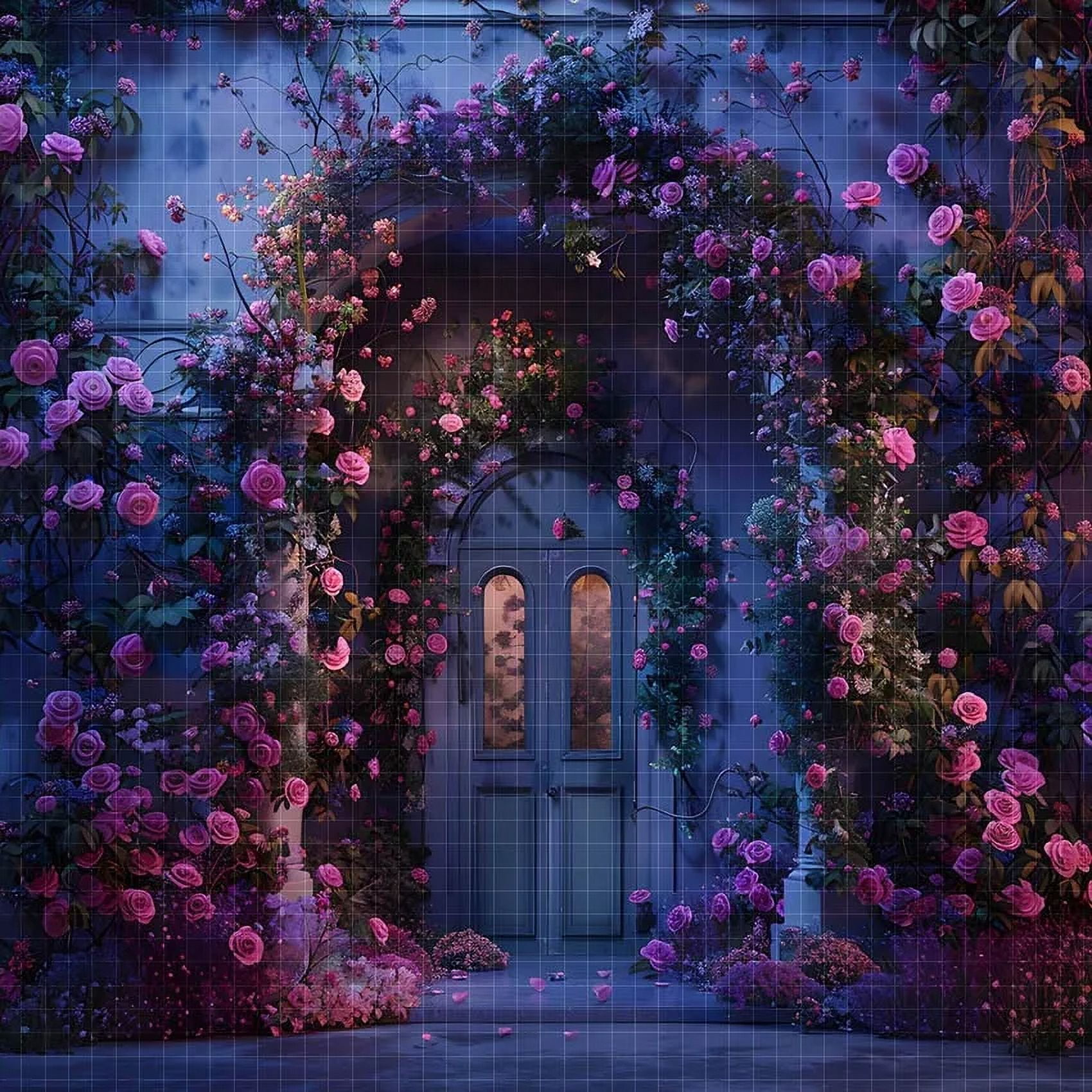 Purple Floral Arch Door Adult Birthday Wedding Maternity Art Portrait r ...