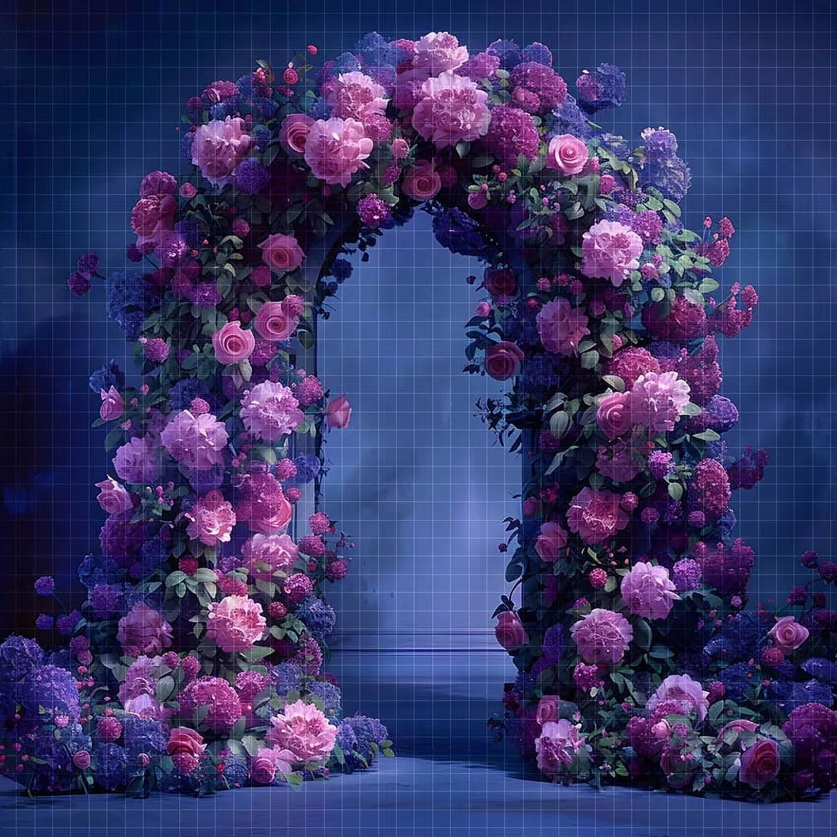 Purple Floral Arch Door Adult Birthday Wedding Maternity Art Portrait r ...