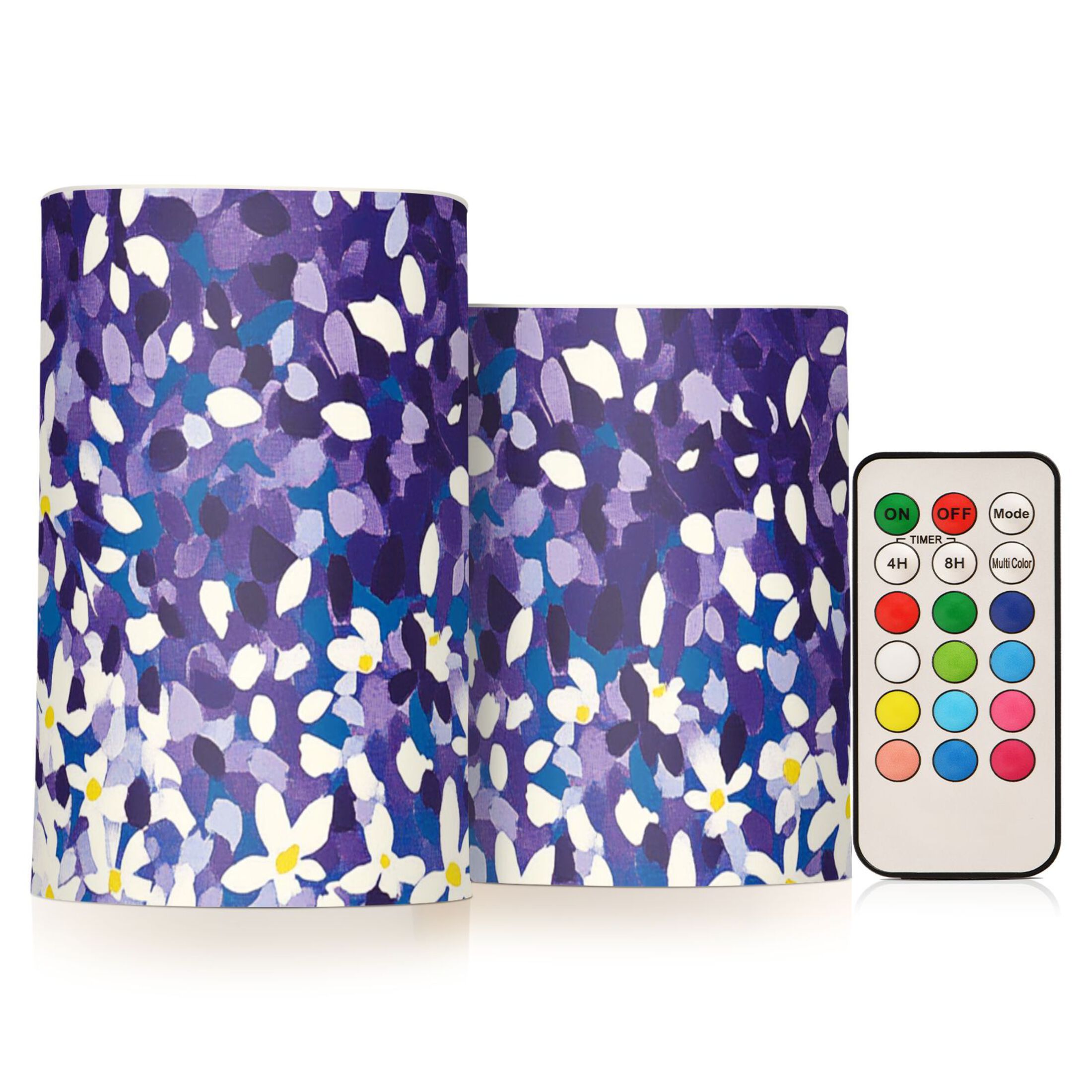 Purple Floral Background Flickering Flameless Candles Battery Operated ...