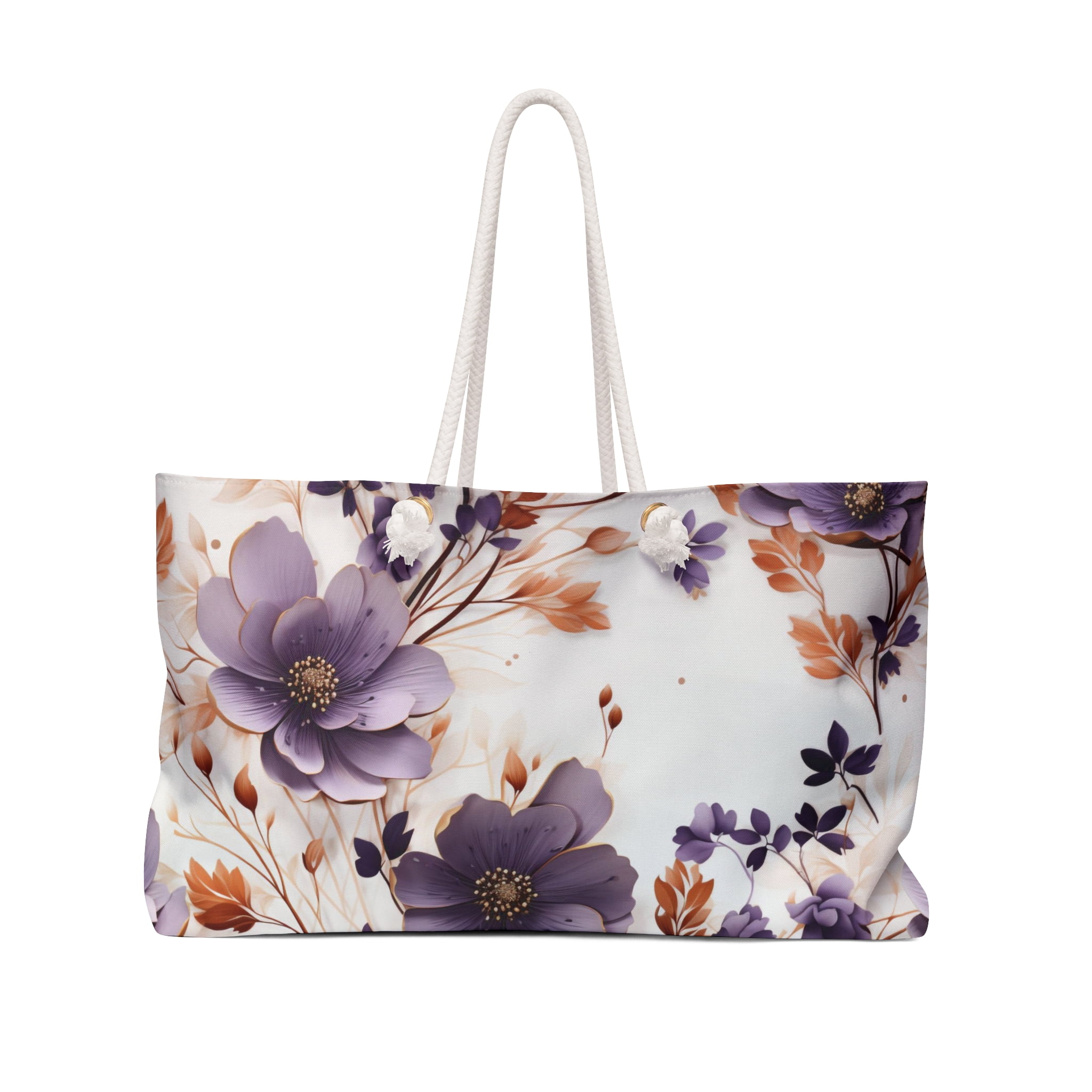 Purple Floral Ladies Weekender Bag for Travel, Business, and Fashion ...