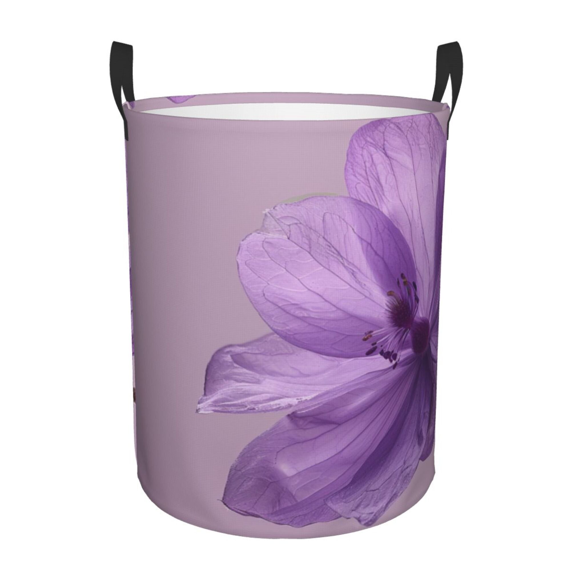 Purple Floral Laundry Hamper Small Storage Basket/Toy Organizer/Dirty ...