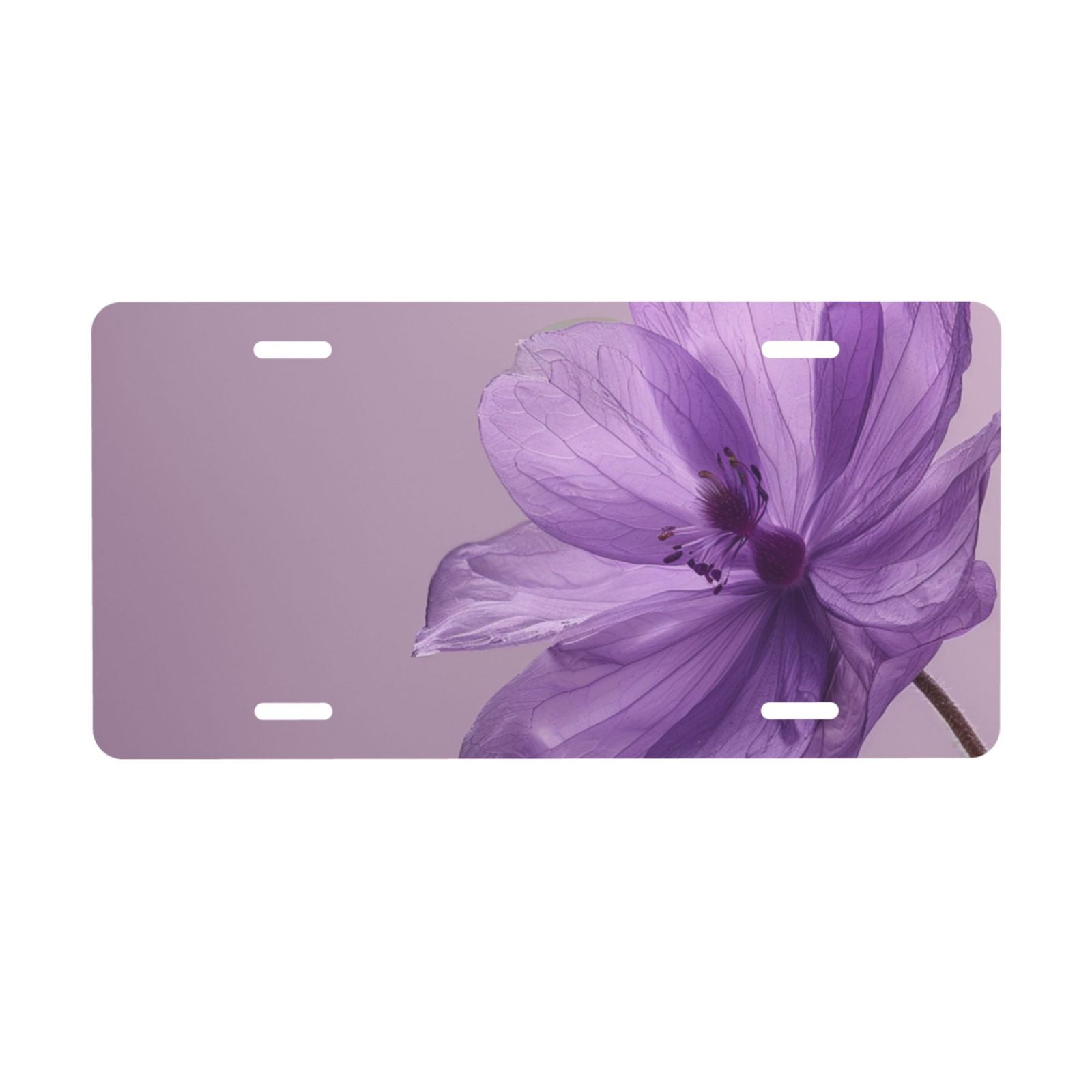 Purple Floral License Plate 6" x 12" Decorative Metal Car Front Tag ...