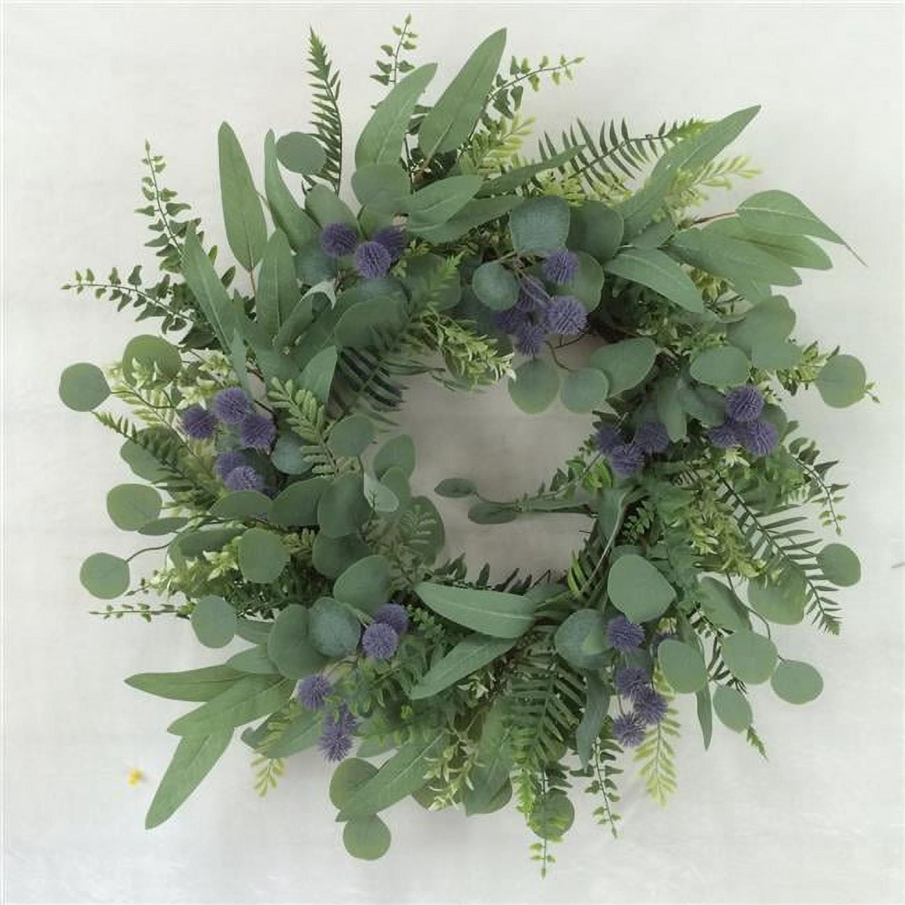Purple Florals with Eucalyptus & Ferns Wreath - Walmart.com