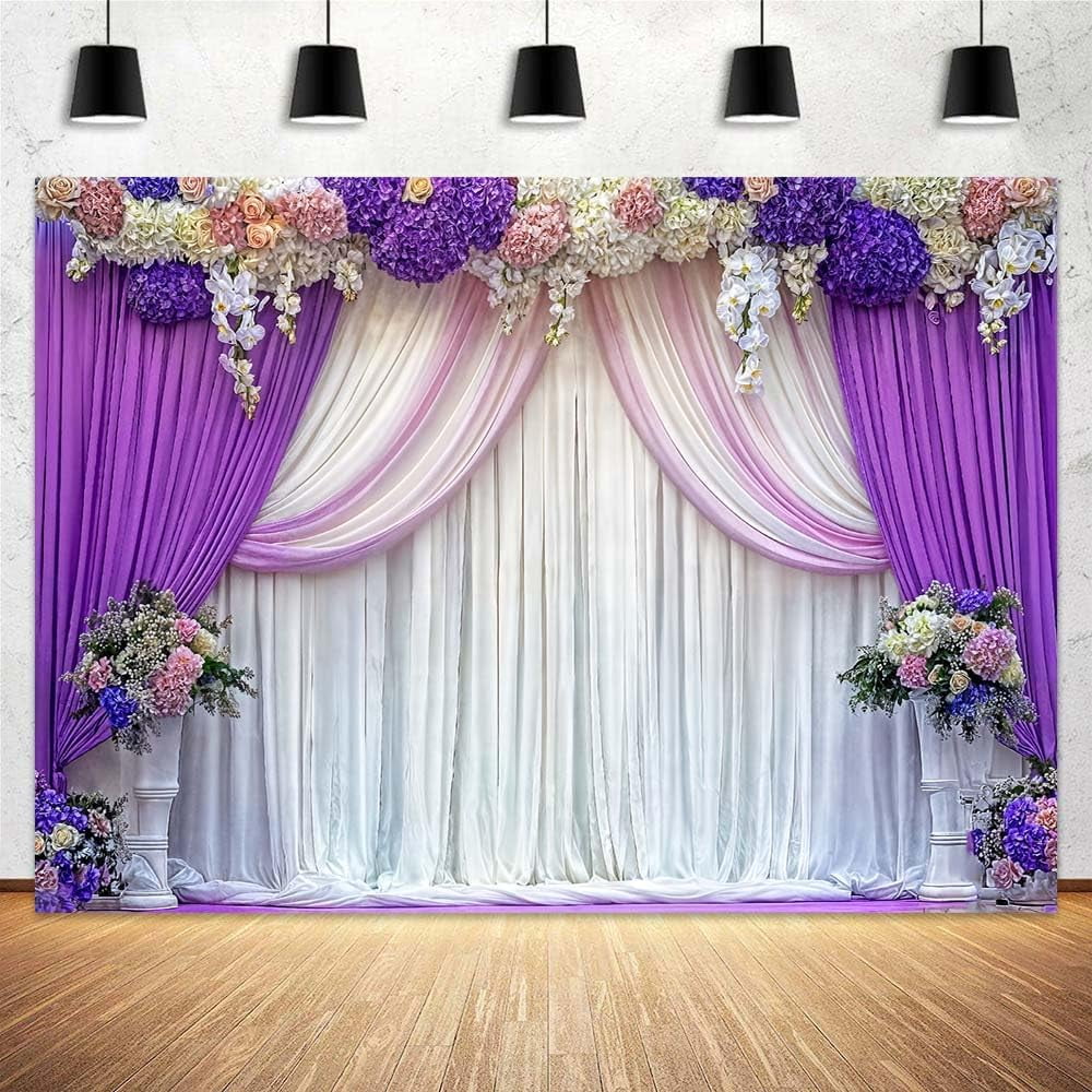 Purple Flower Backdrop Lavender Purple Lilac Floral Girl Birthday ...