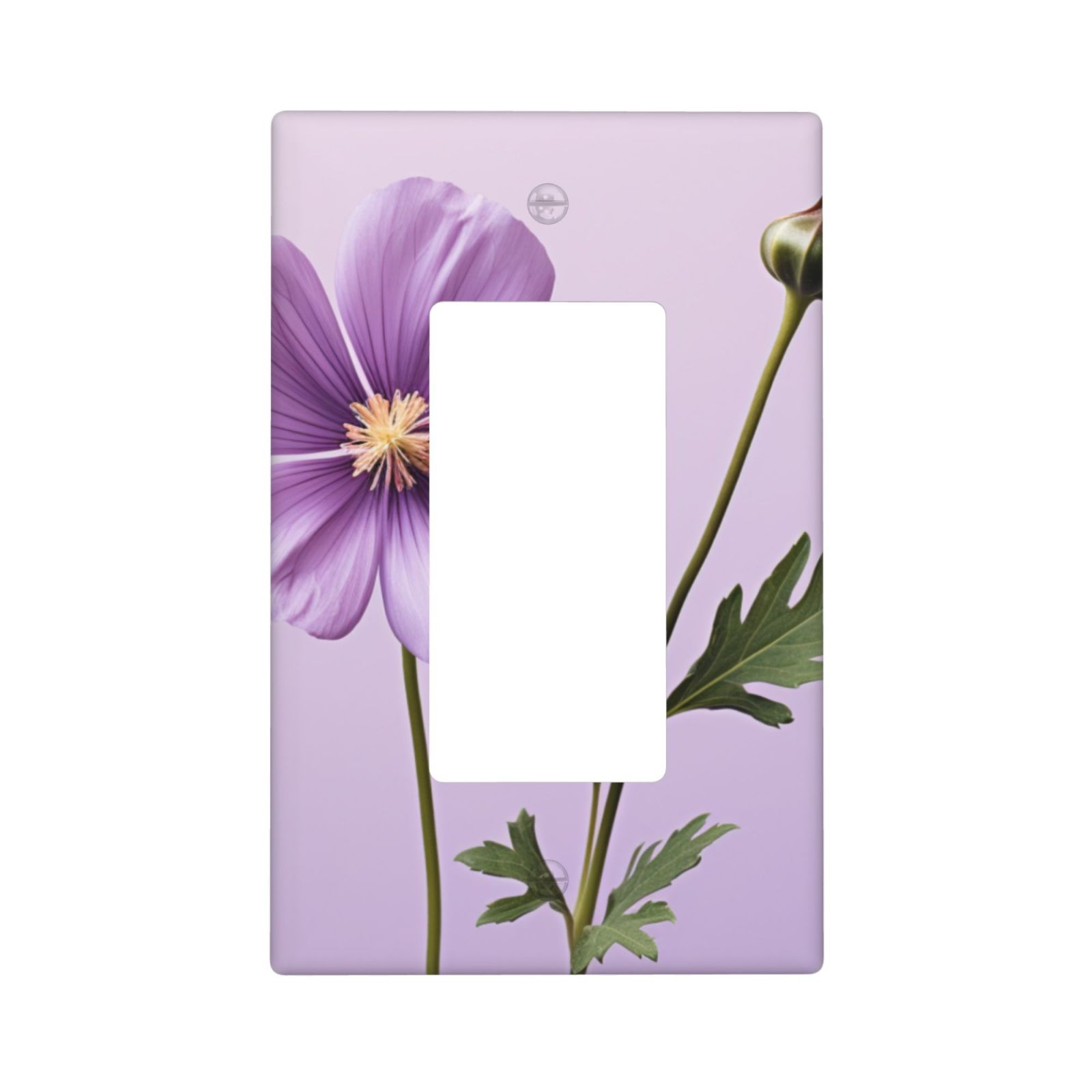 Purple Flower Floral Switch Cover Decorative Wall Plate / 1-Gang / Mid ...