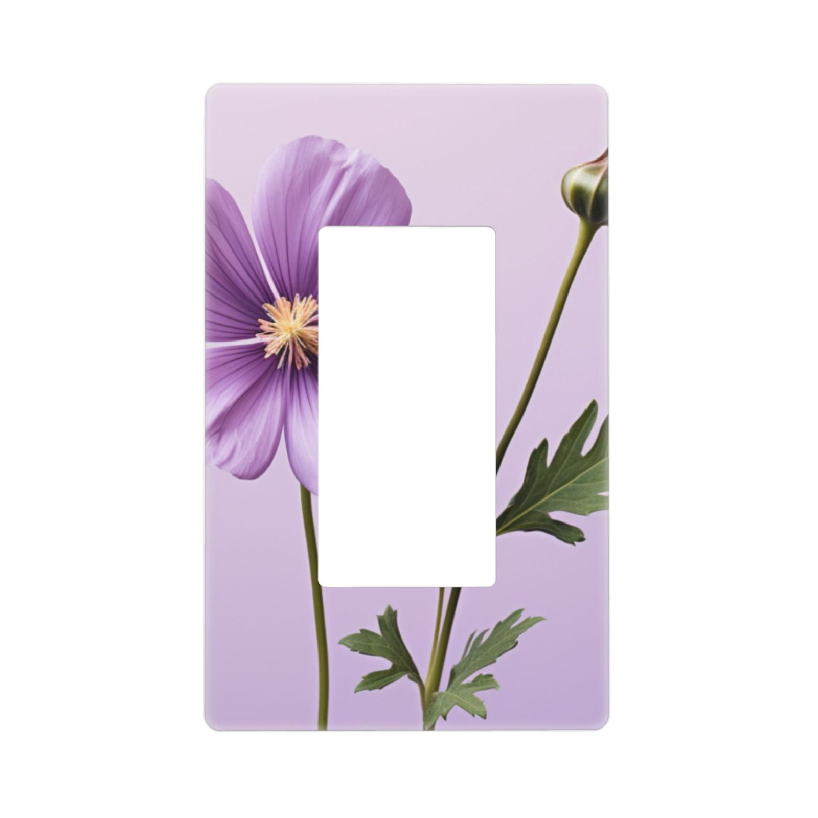 Purple Flower Floral Switch Cover Decorative Wall Plate / 1-Gang ...