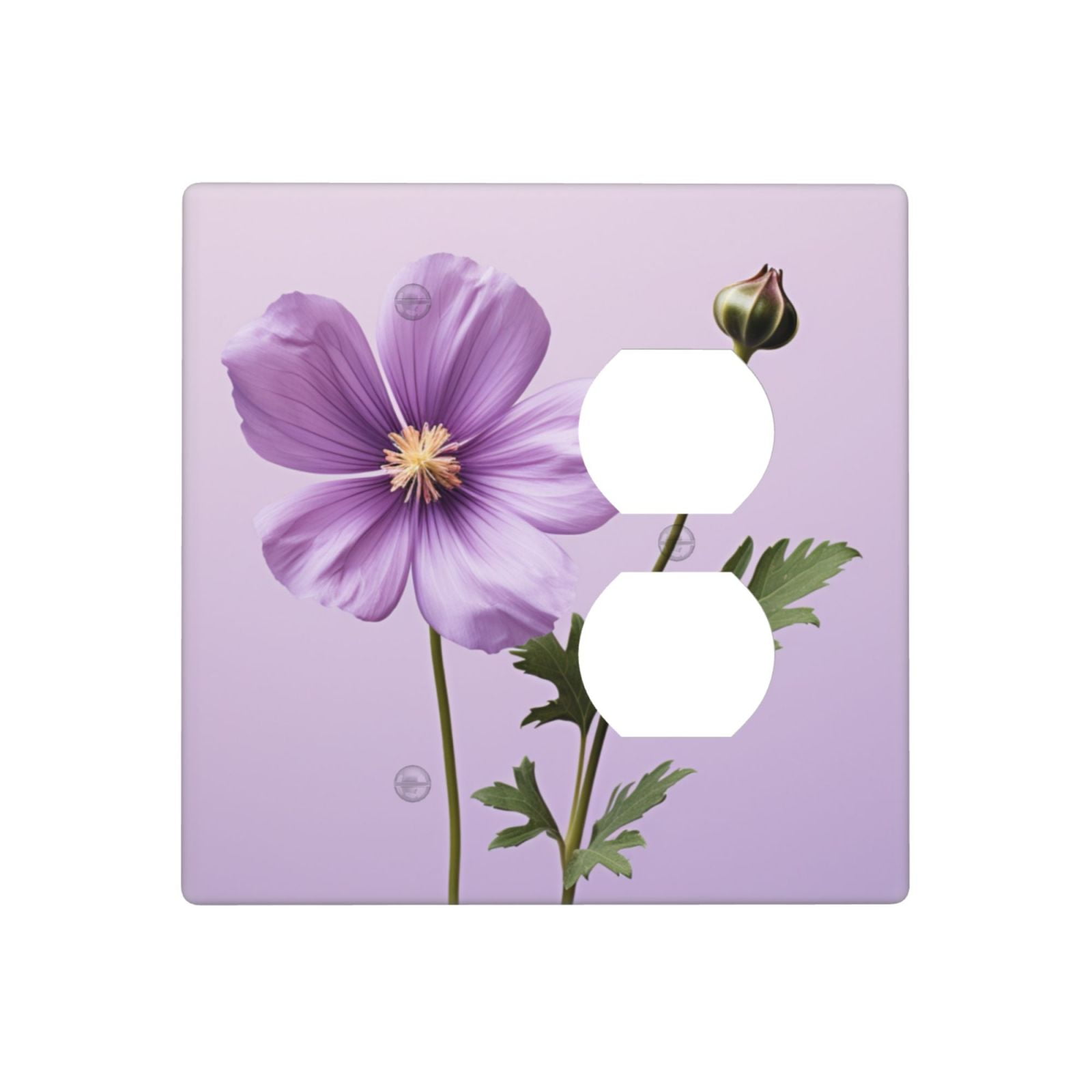 Purple Flower Floral Switch Cover Decorative Wall Plate / 2-Gang 1 ...