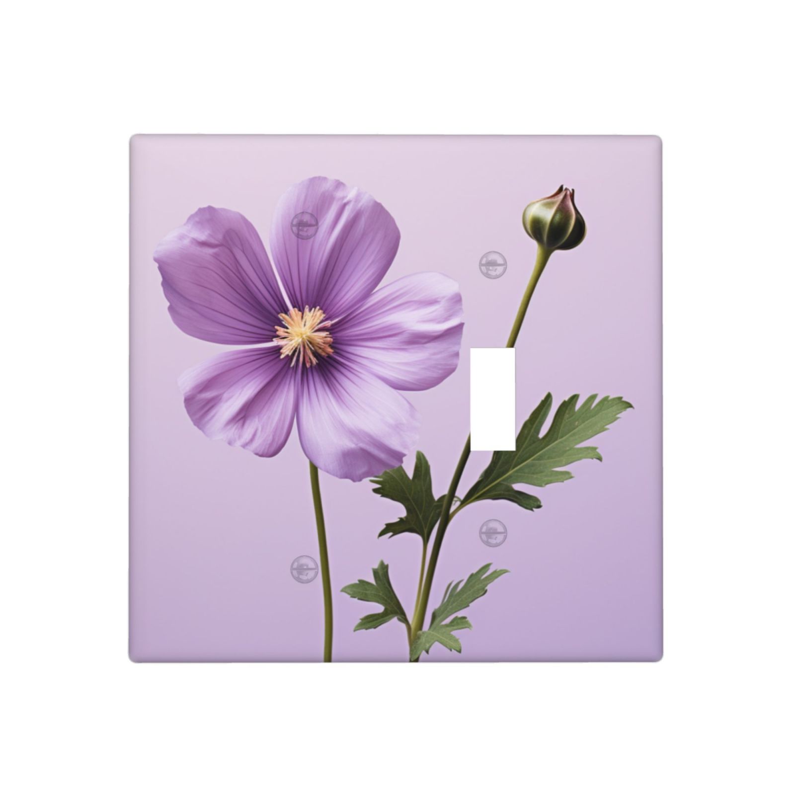 Purple Flower Floral Switch Cover Decorative Wall Plate / 2-Gang 1 ...