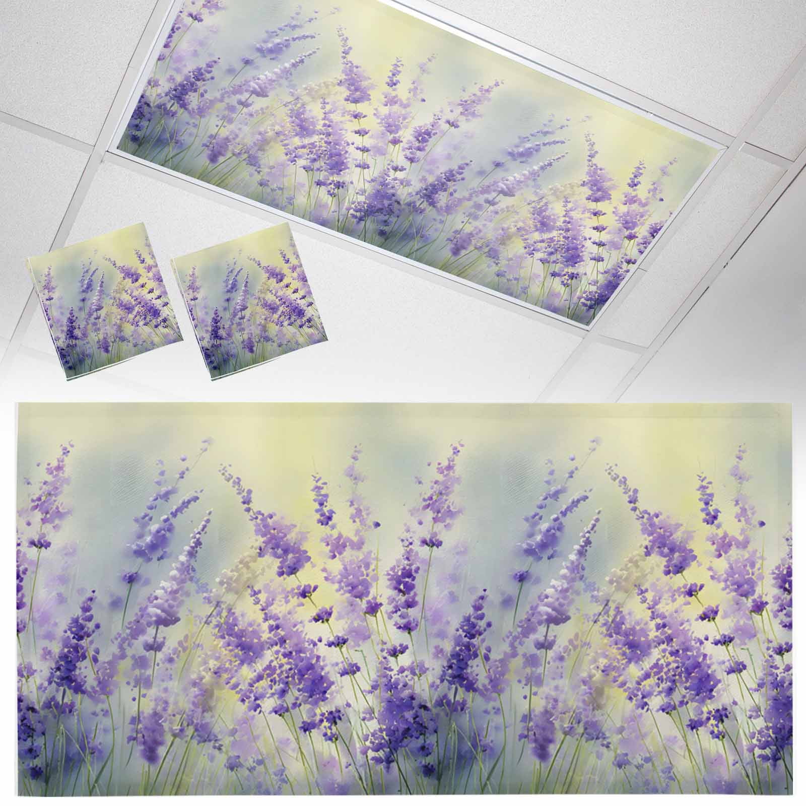 Purple Flower Fluorescent Light Covers Spring Watercolor Purple ...