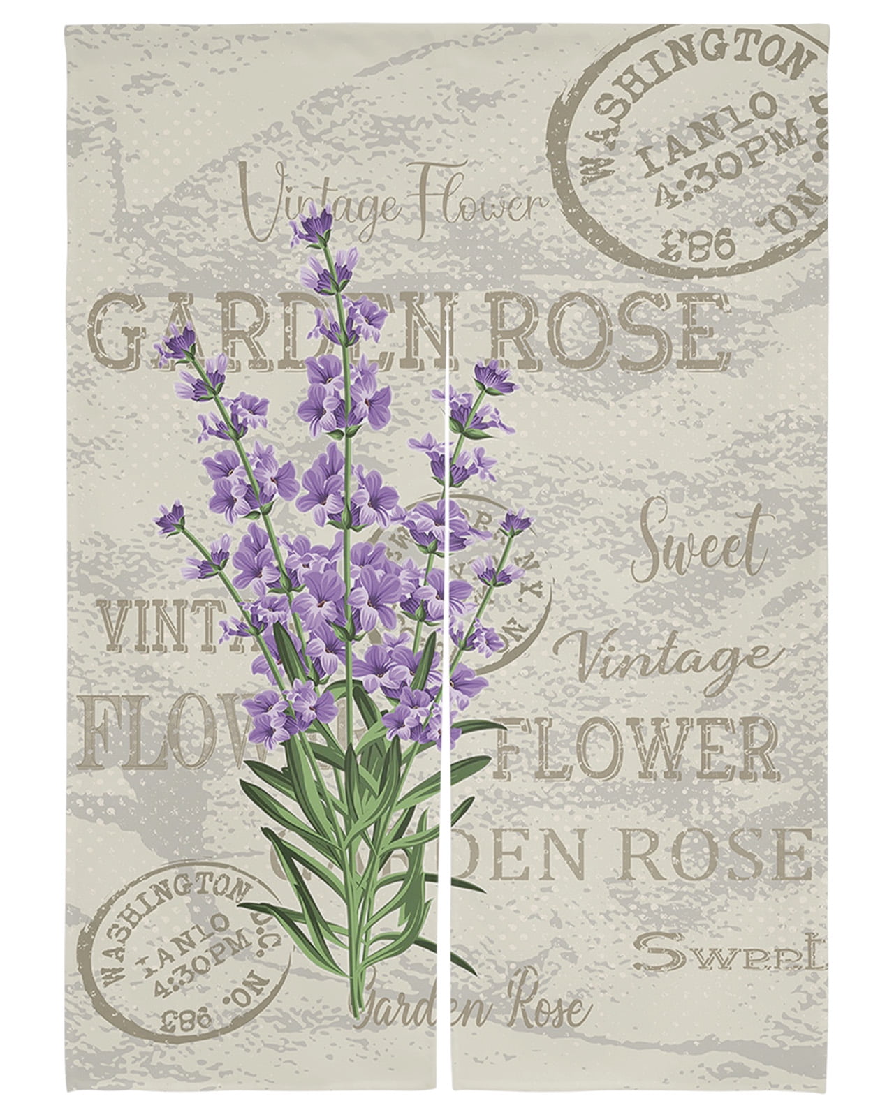 Purple Flower Lavender Romance Japanese Door Curtain Living Room ...