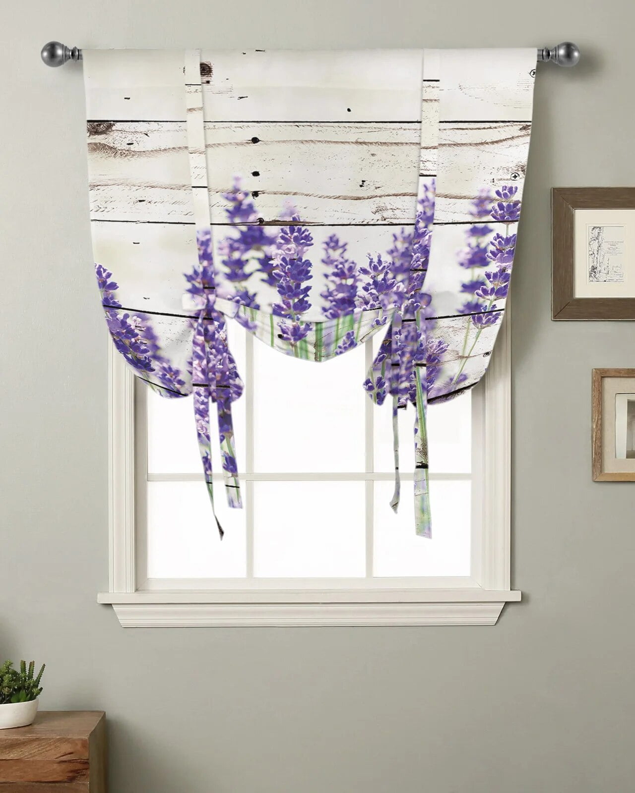 Purple Flower Lavender Window Curtain for Living Room Roman Curtains ...