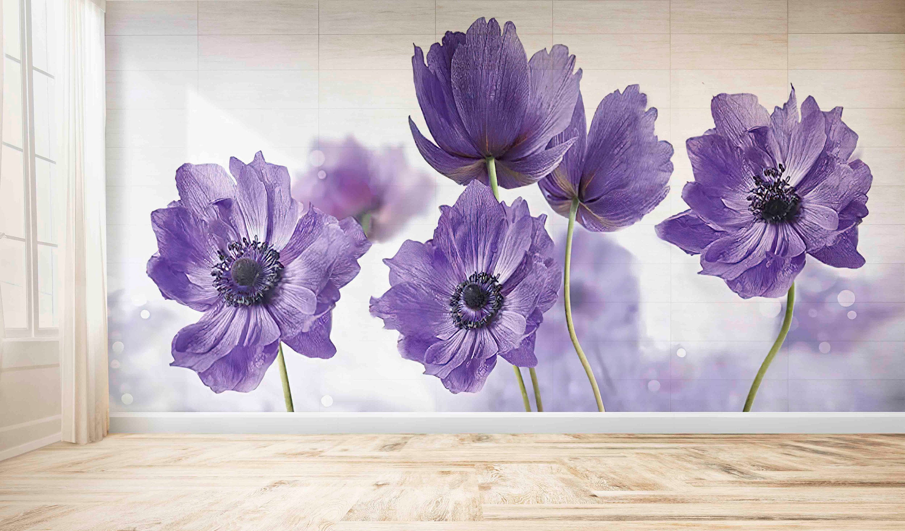 Purple Flower, Modern Wall Print, 3d Wallpaper, Wallpaper Wall Art ...
