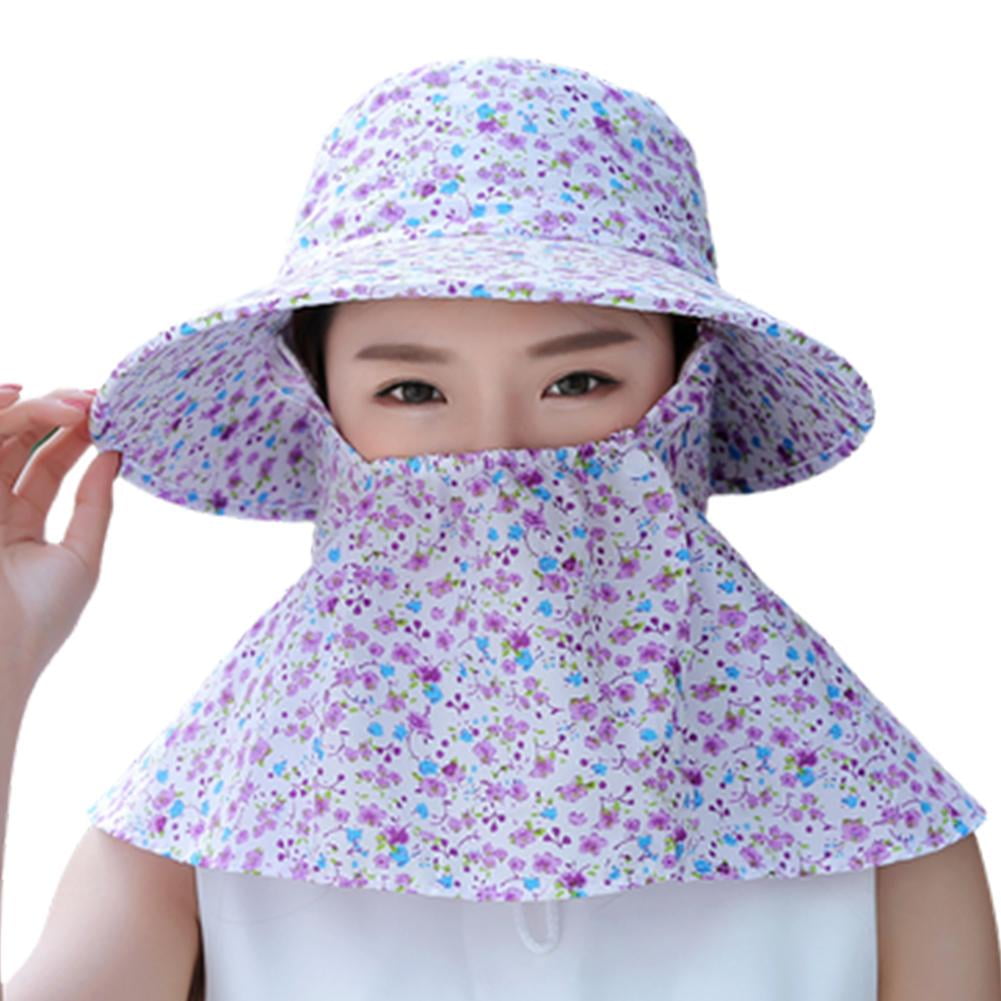 Purple Flower Pattern Random Tea Picking Hat - Walmart.com