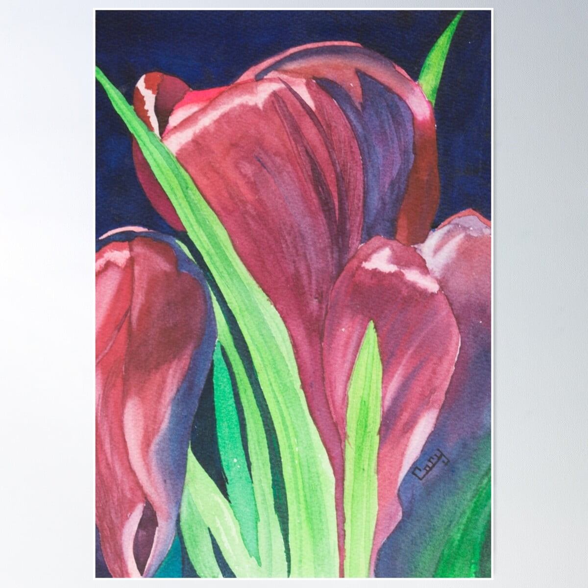 Purple Flower Poster Wall Art, Modern Wall Decor For Living Room ...