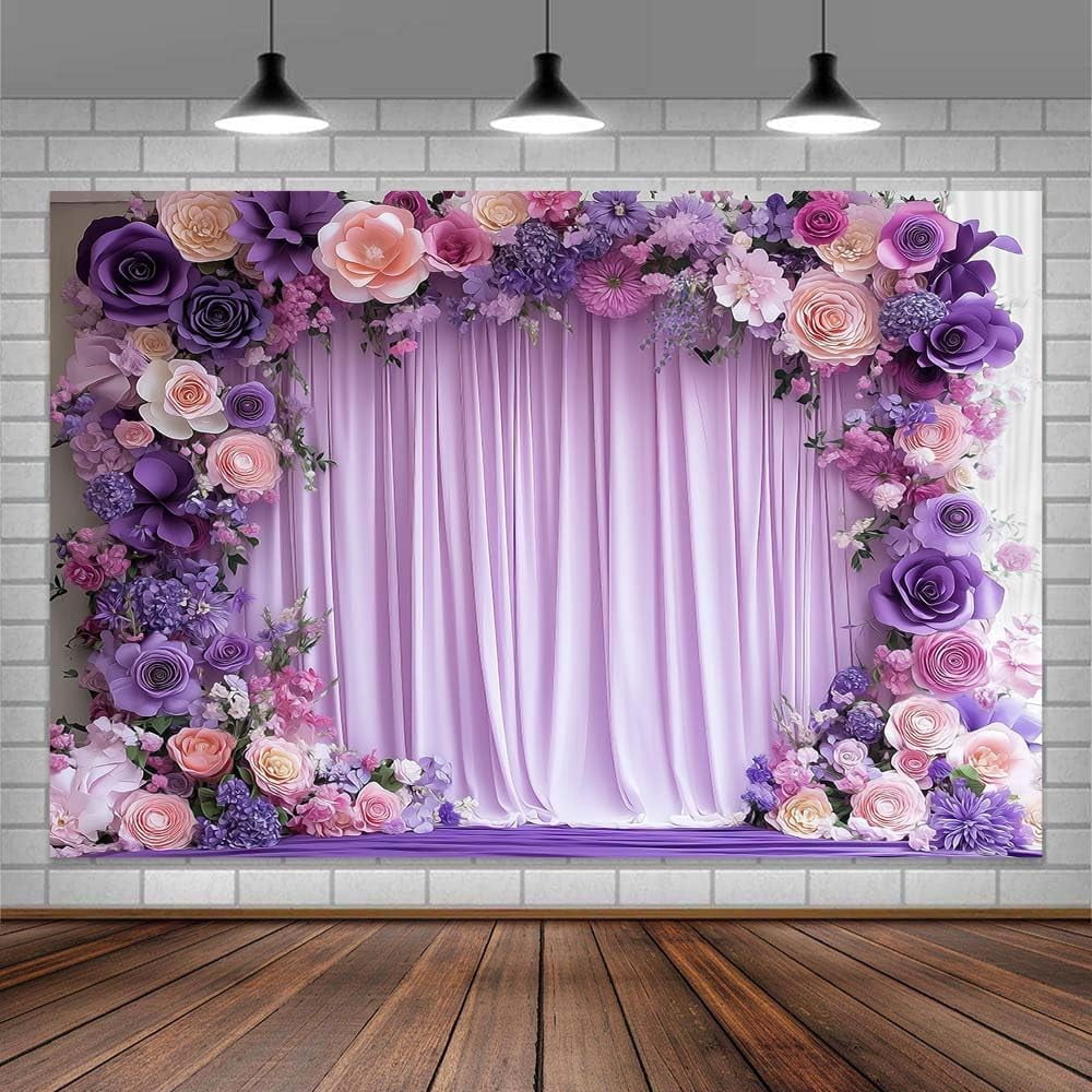 Purple Flower Wall Beautiful Background Photography Lavender Backdrop ...