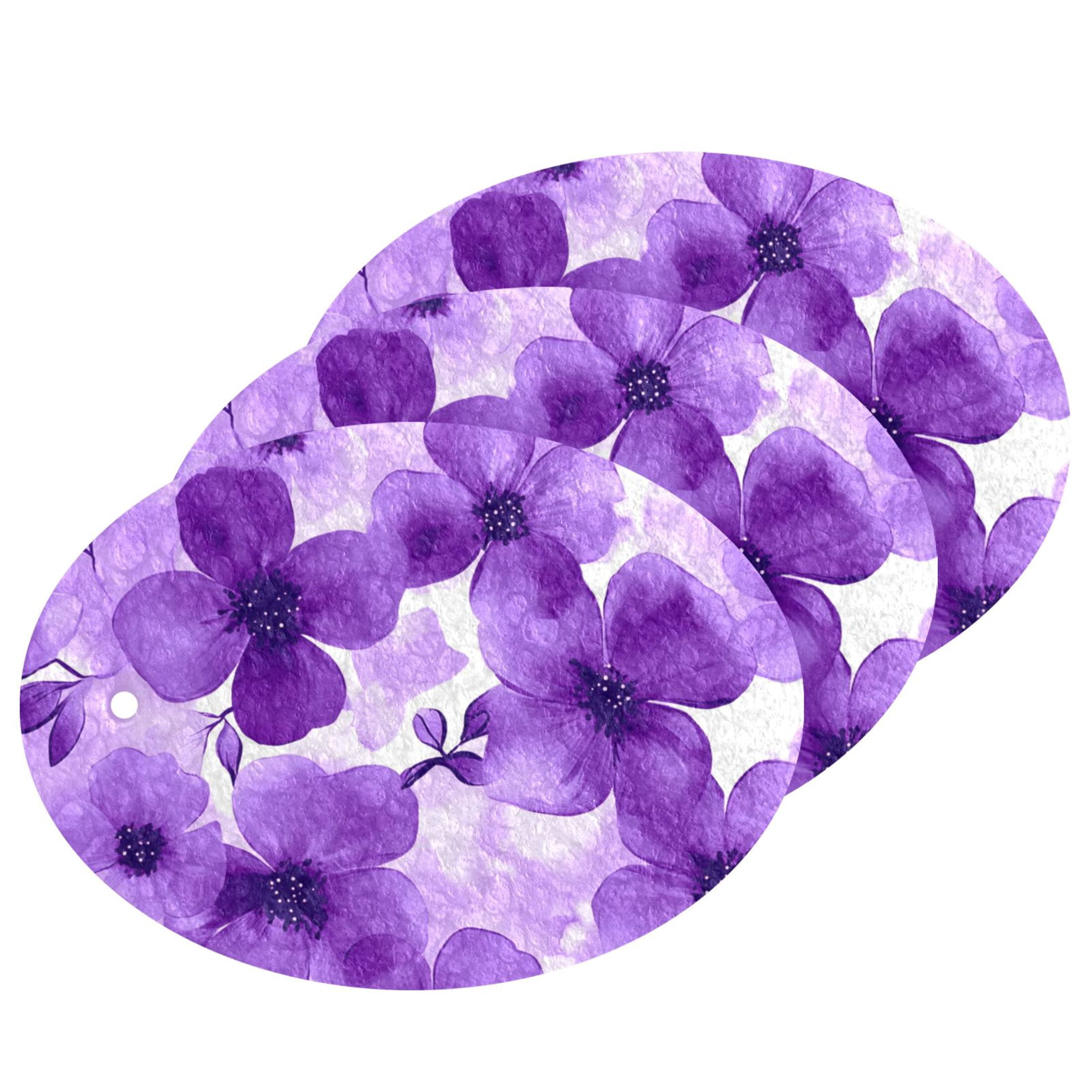 Purple Flower Watercolor Scrub Sponges for Cleaning Kitchen and ...