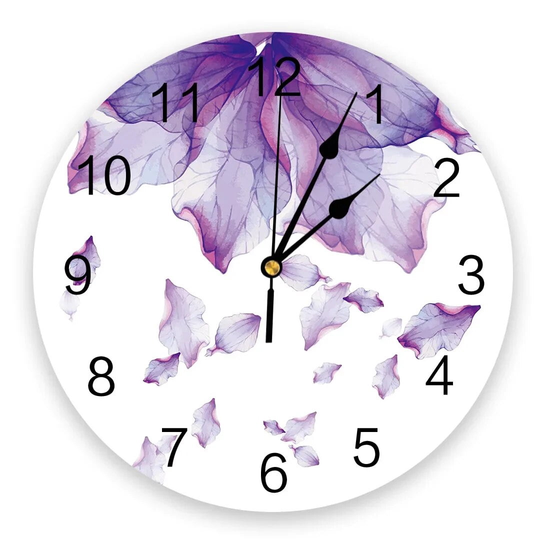 Purple Flower of Life Wall Clock Home Decor Bedroom Silent Oclock Watch ...