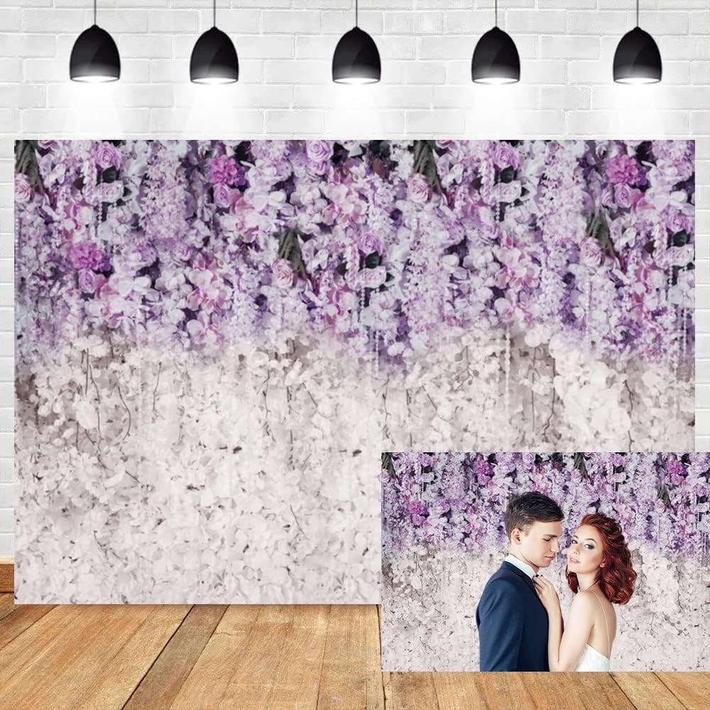 Purple Flowers Backdrop Lavender and White Floral Backdrop Light Purple ...